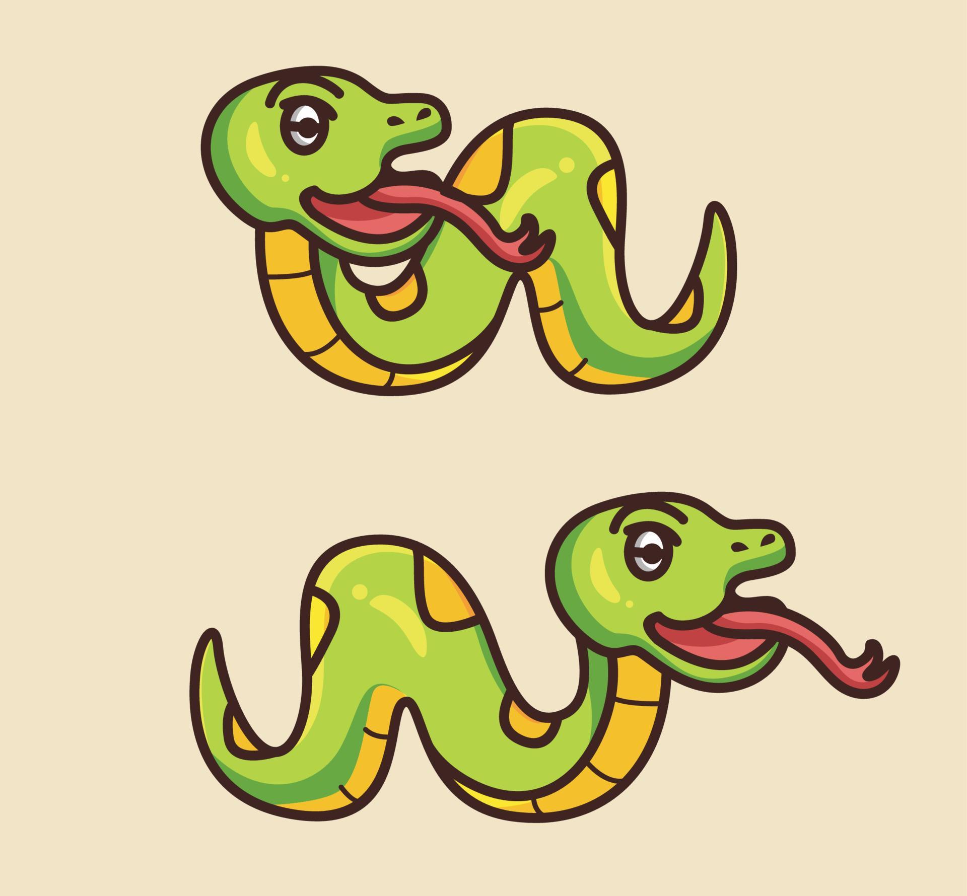 cute snake walking creep. cartoon animal nature concept Isolated ...