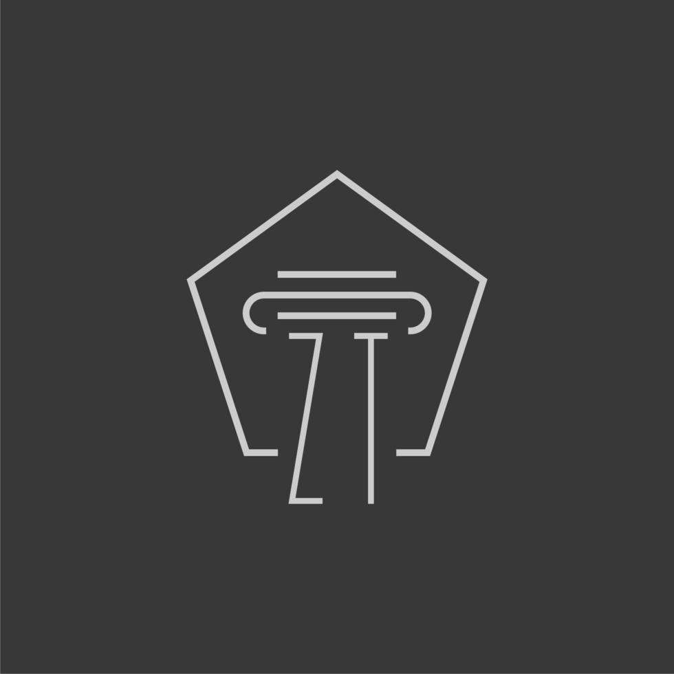 initial monogram ZT with monoline pillar logo design 10805705 Vector ... initial monogram ZT with monoline pillar logo design 10805705 Vector ...