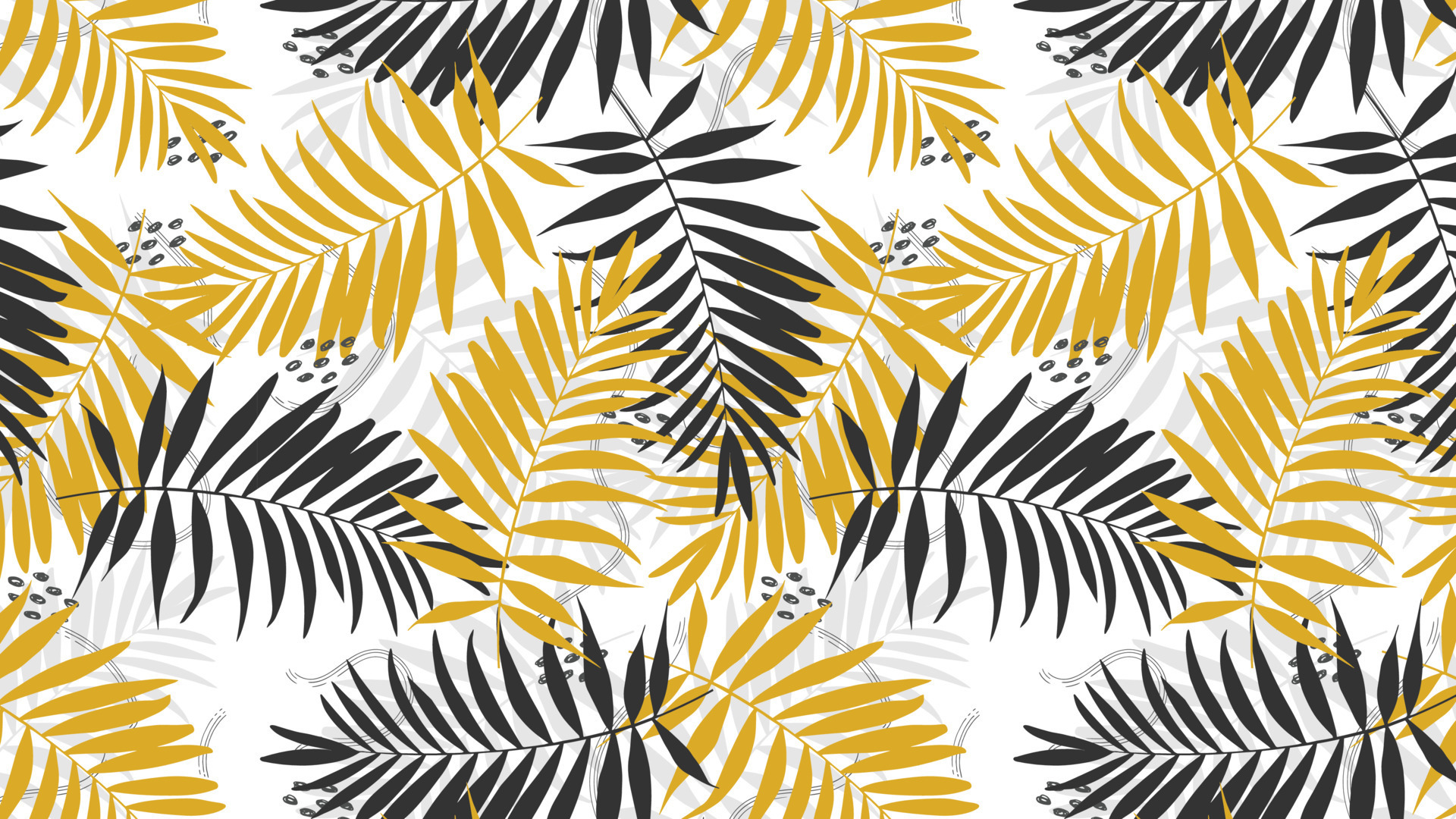 Seamless horizontal vector pattern with black and gold palm leaves on a ... Seamless horizontal vector pattern with black and gold palm leaves on a ...