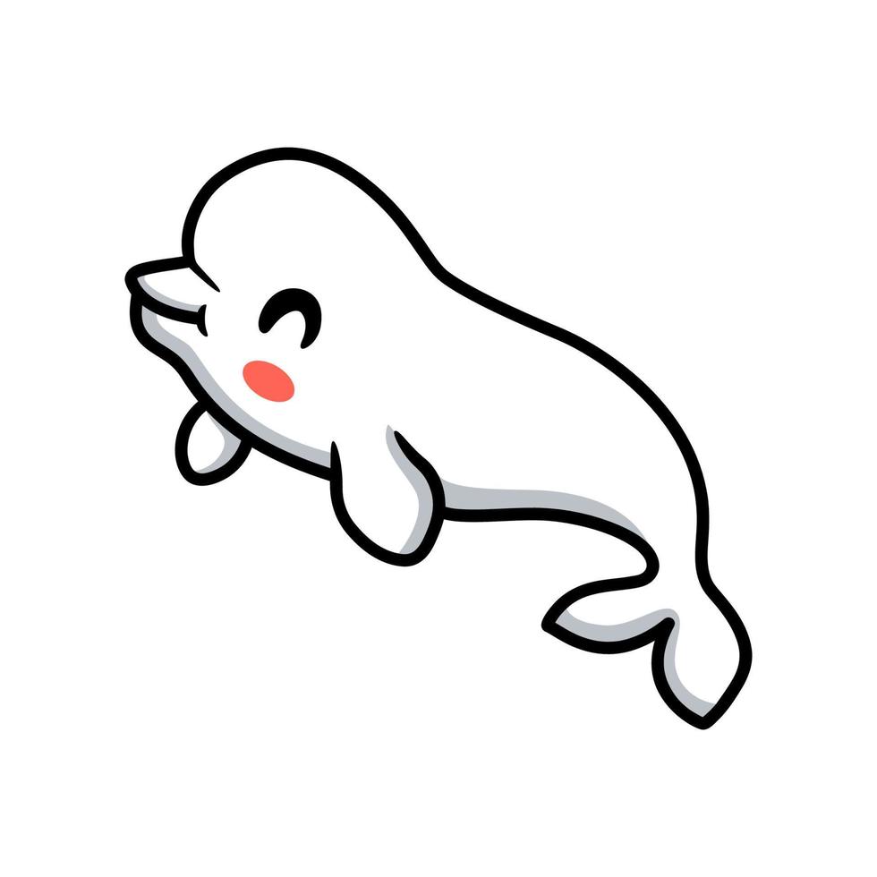Cute Little Beluga Whale Cartoon 10807875 Vector Art At Vecteezy