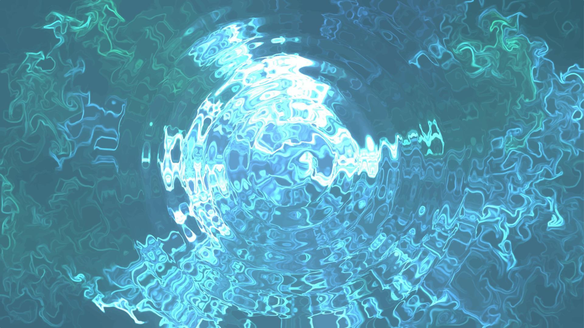 círculos en la vista superior del agua, patrón radial en la superficie líquida con anillos ...