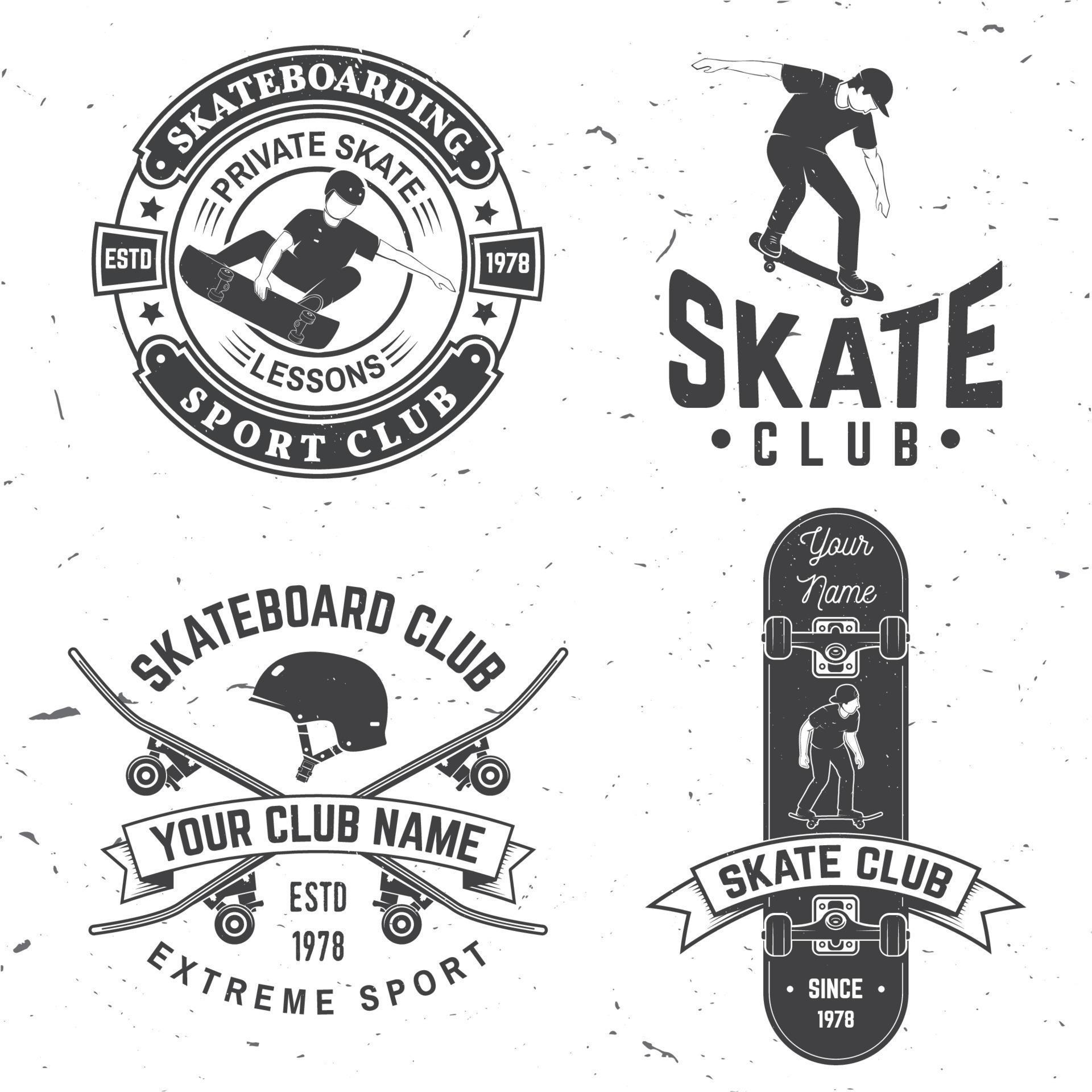 Set of Skateboard club badges. Vector illustration. 10810572 Vector Art ...