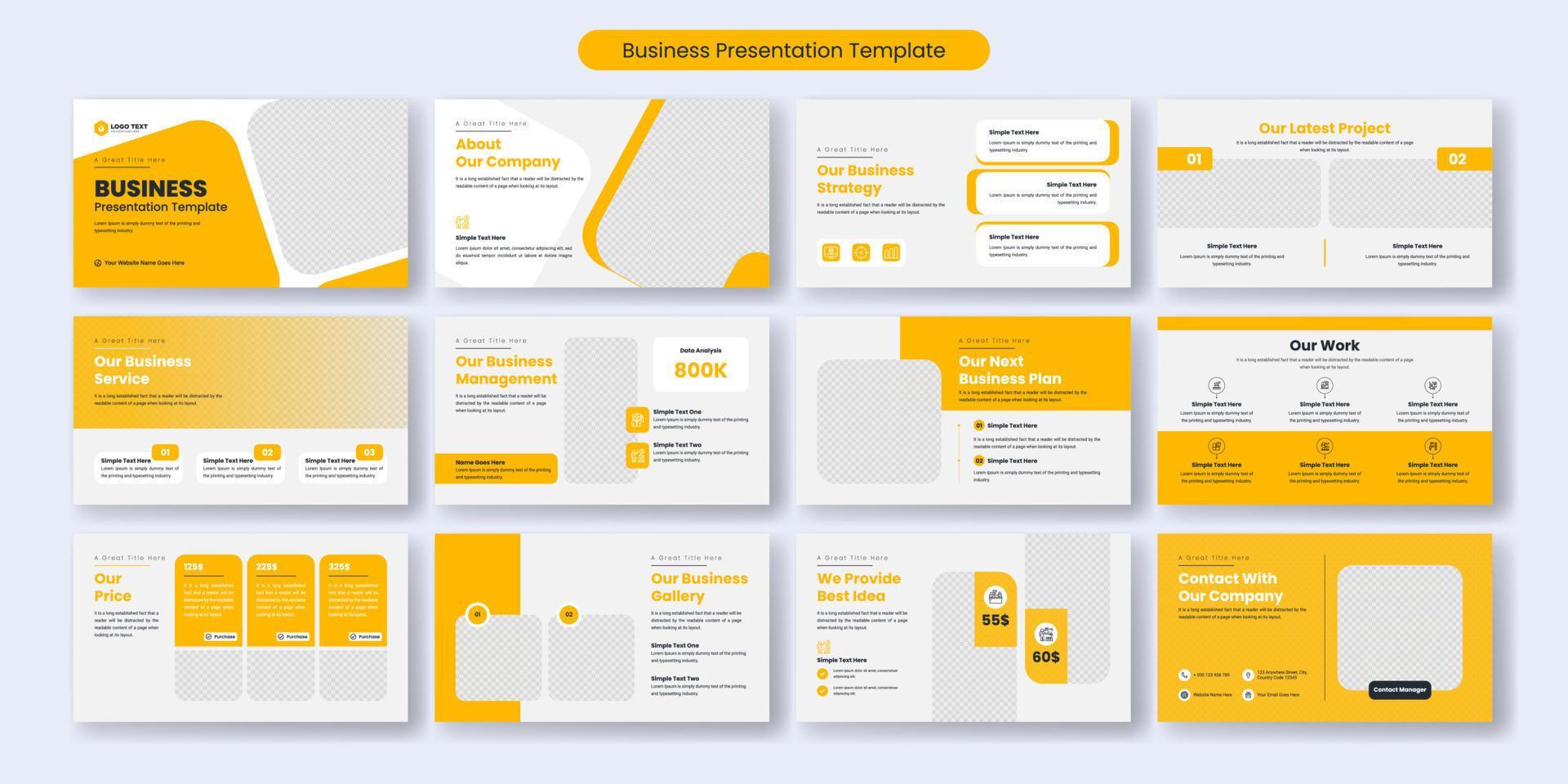 Creative business presentation slide template design set 10811160 ...