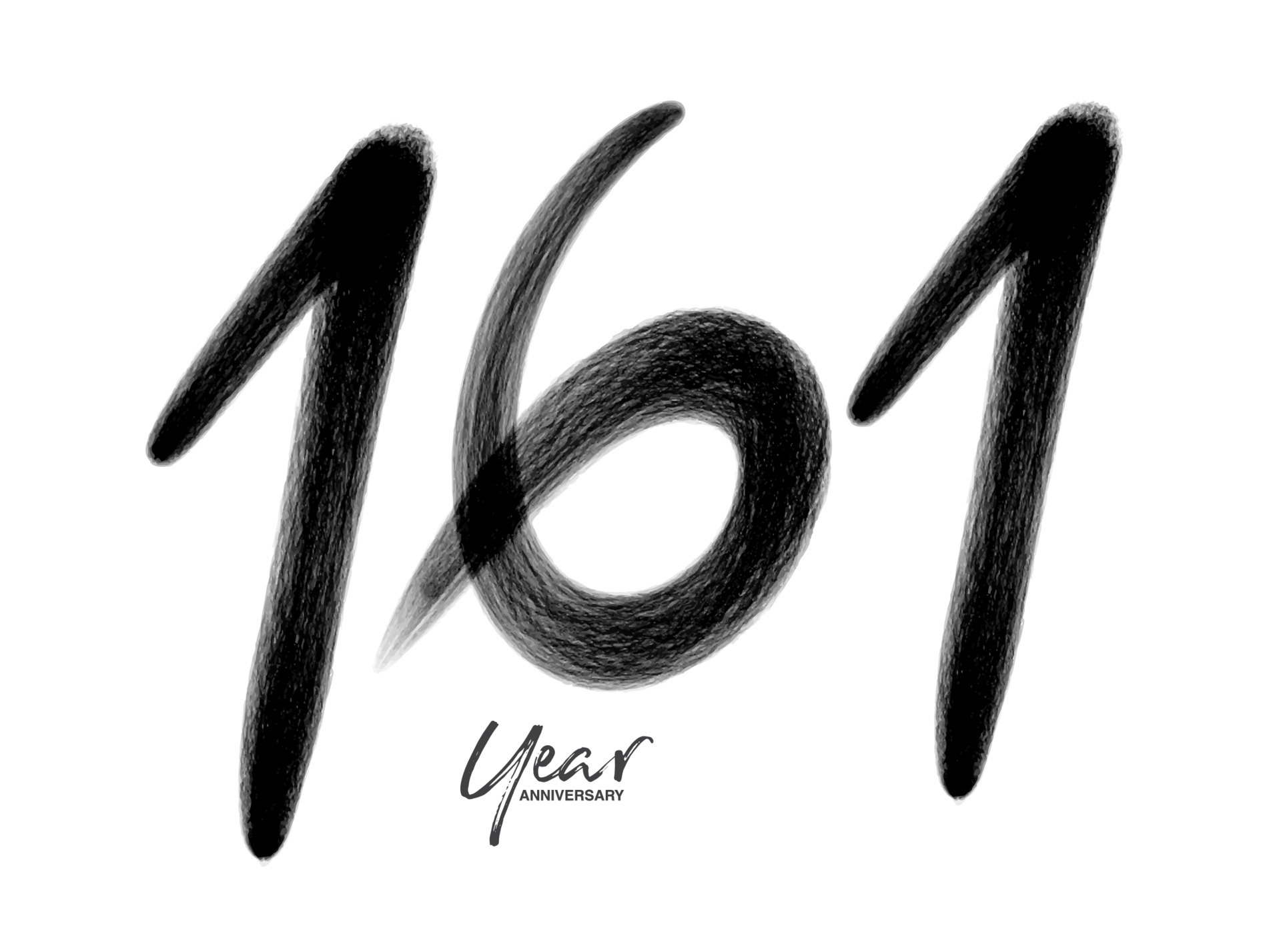 161 Years Anniversary Celebration Vector Template, 161 number logo design, 161th birthday, Black ...