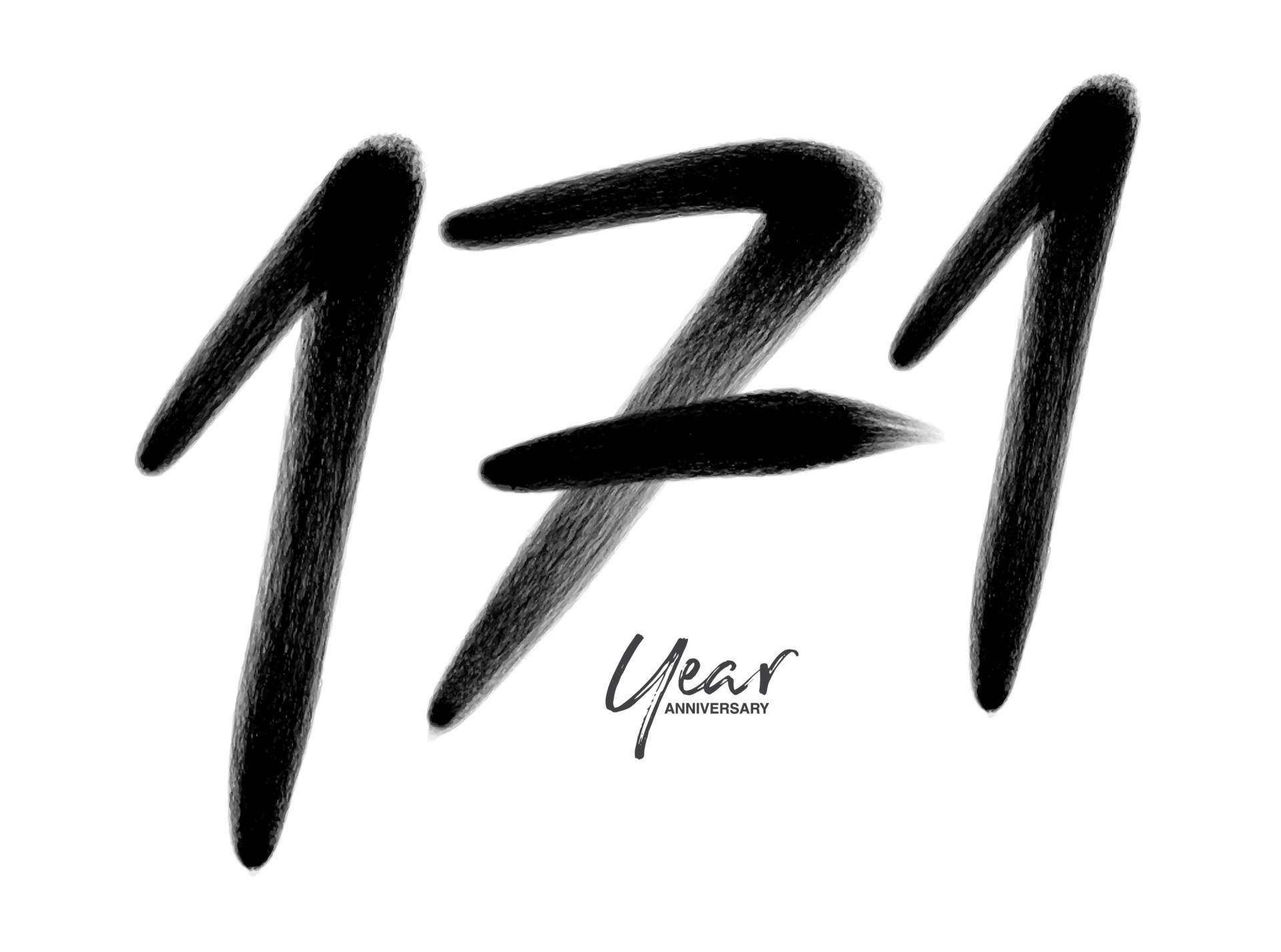 171 Years Anniversary Celebration Vector Template, 171 number logo design, 171th birthday, Black ...