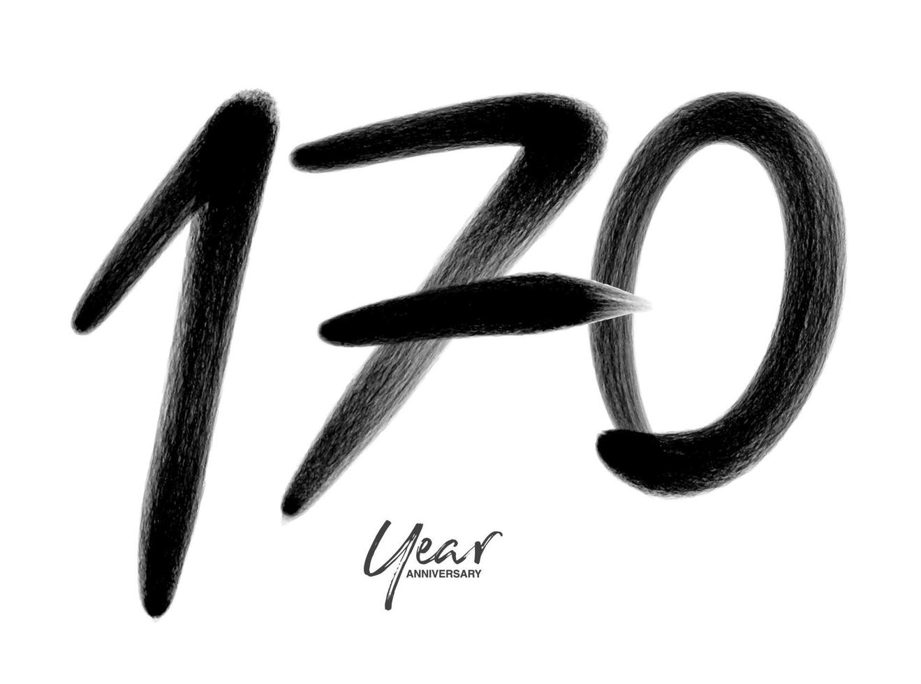 170 Years Anniversary Celebration Vector Template, 170 number logo design, 170th birthday, Black ...