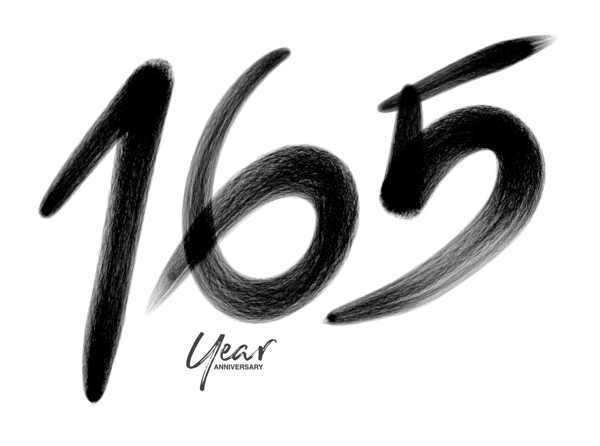165 Years Anniversary Celebration Vector Template, 165 number logo design, 165th birthday, Black ...