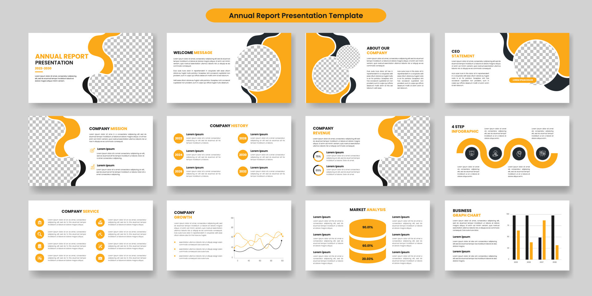Orange Annual Report Presentation Slides Template Or Corporate Business Presentation Slide