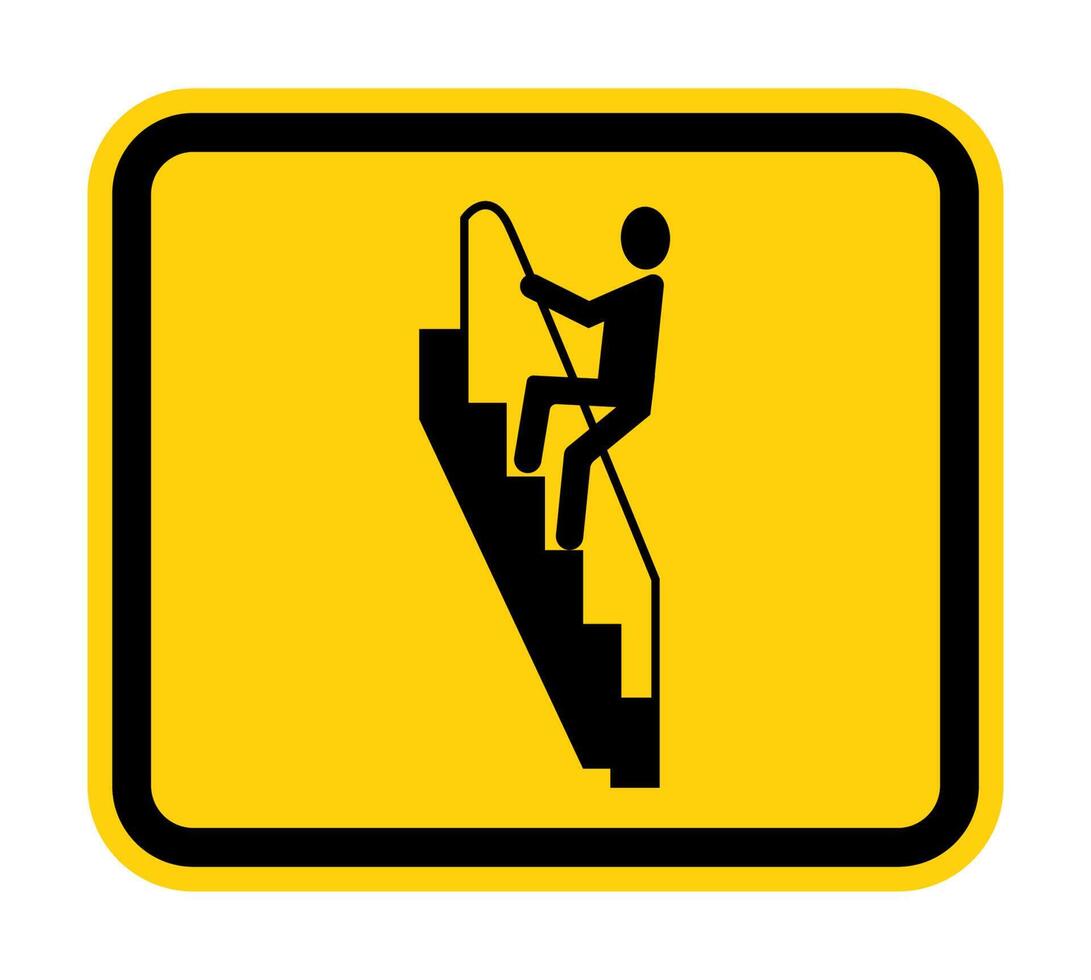 Caution Walk Down Stairs Backwards Sign 10814990 Vector Art At Vecteezy
