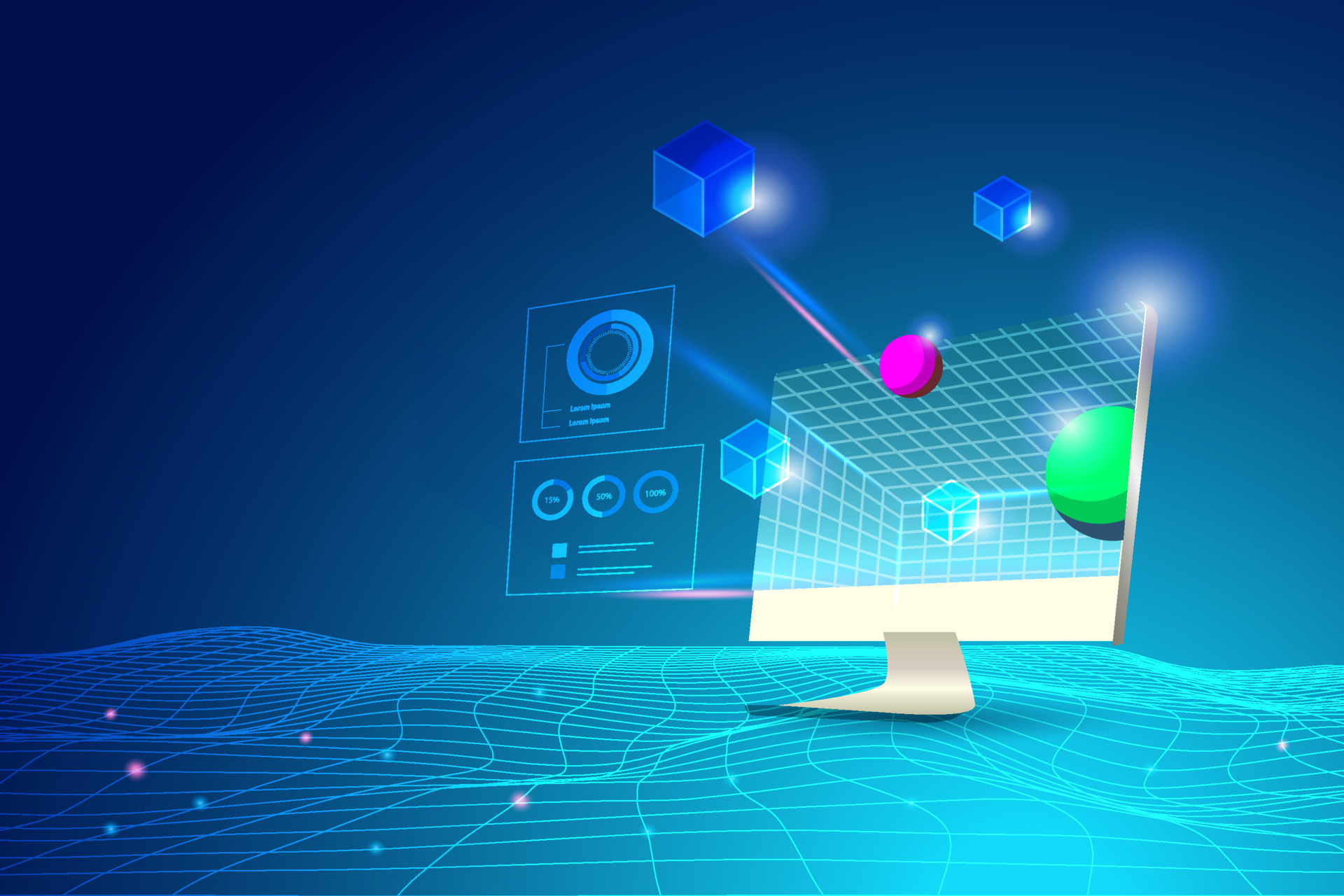 Block Chain Technology Connecting Digital Cube To Big Data On Computer
