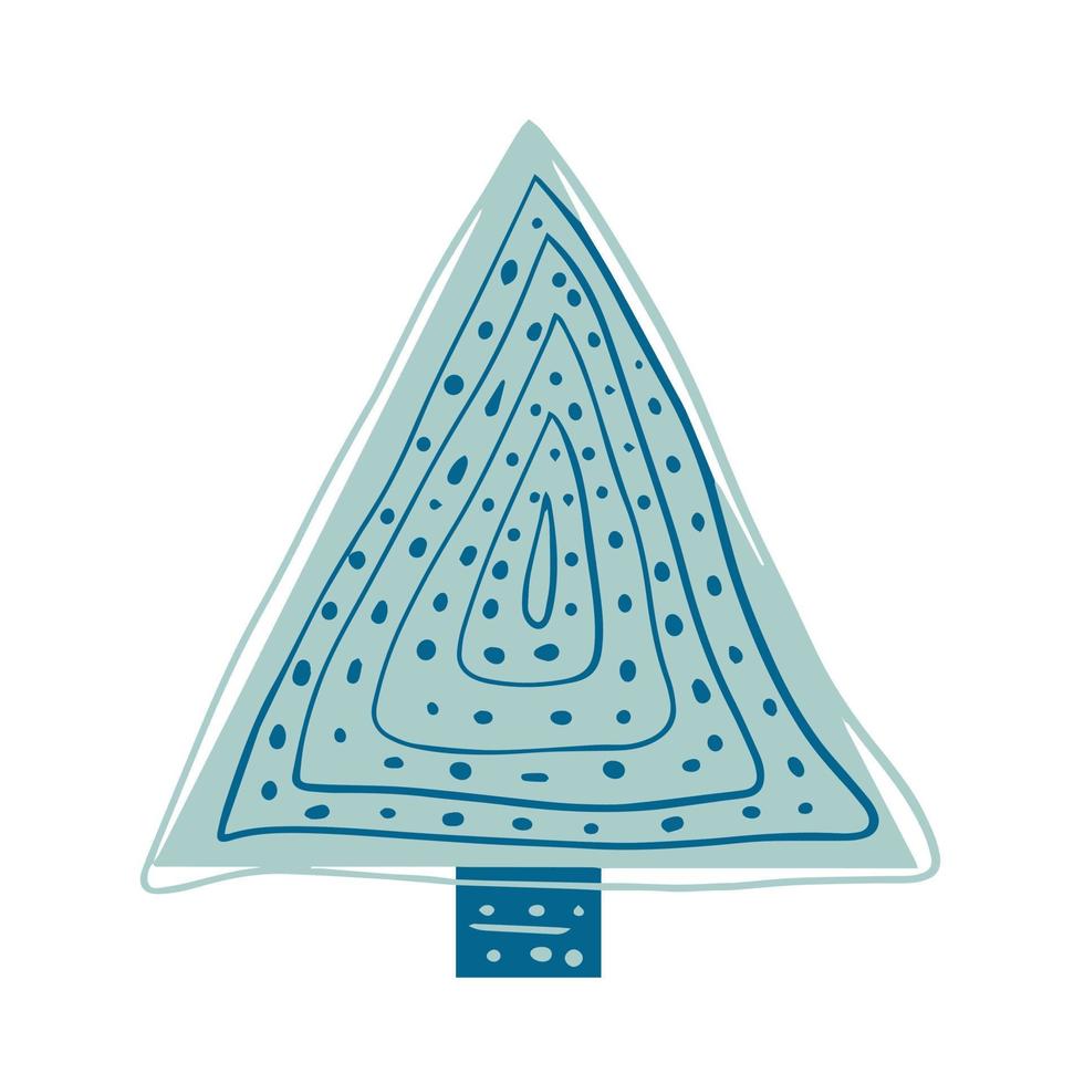 Creative Christmas tree in Scandinavian doodle style 10817691 Vector ...