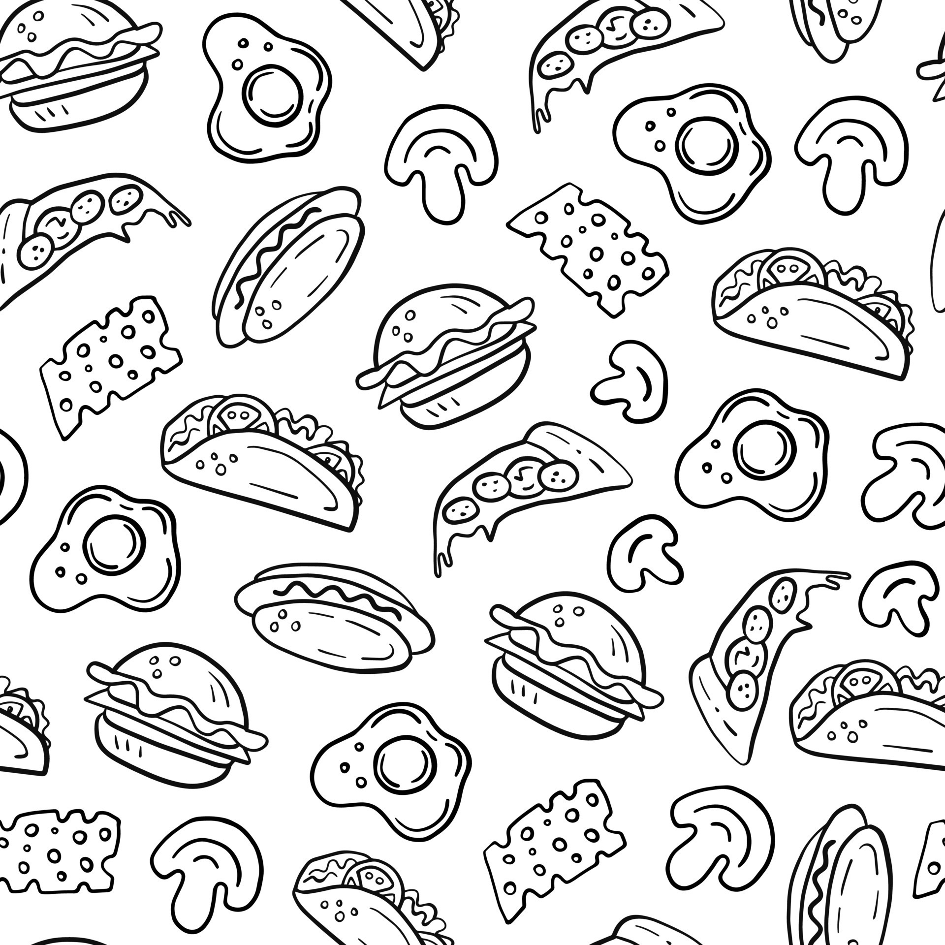 Fast food doodle vector seamless pattern 10817717 Vector Art at Vecteezy Fast food doodle vector seamless pattern 10817717 Vector Art at Vecteezy