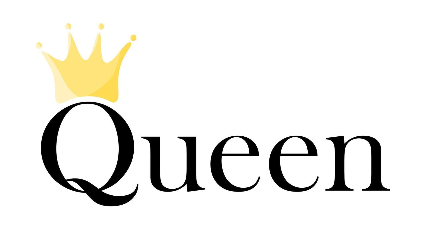 Queen Lettering Card Isolated On White Background T Shirt Sublimation