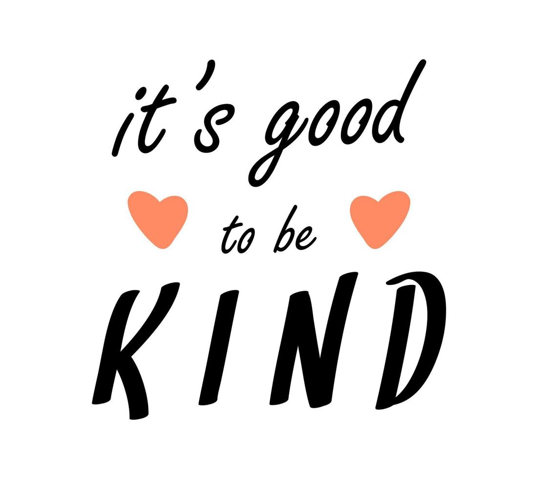 Its Good To Be Kind Lettering Card Isolated On White Background T