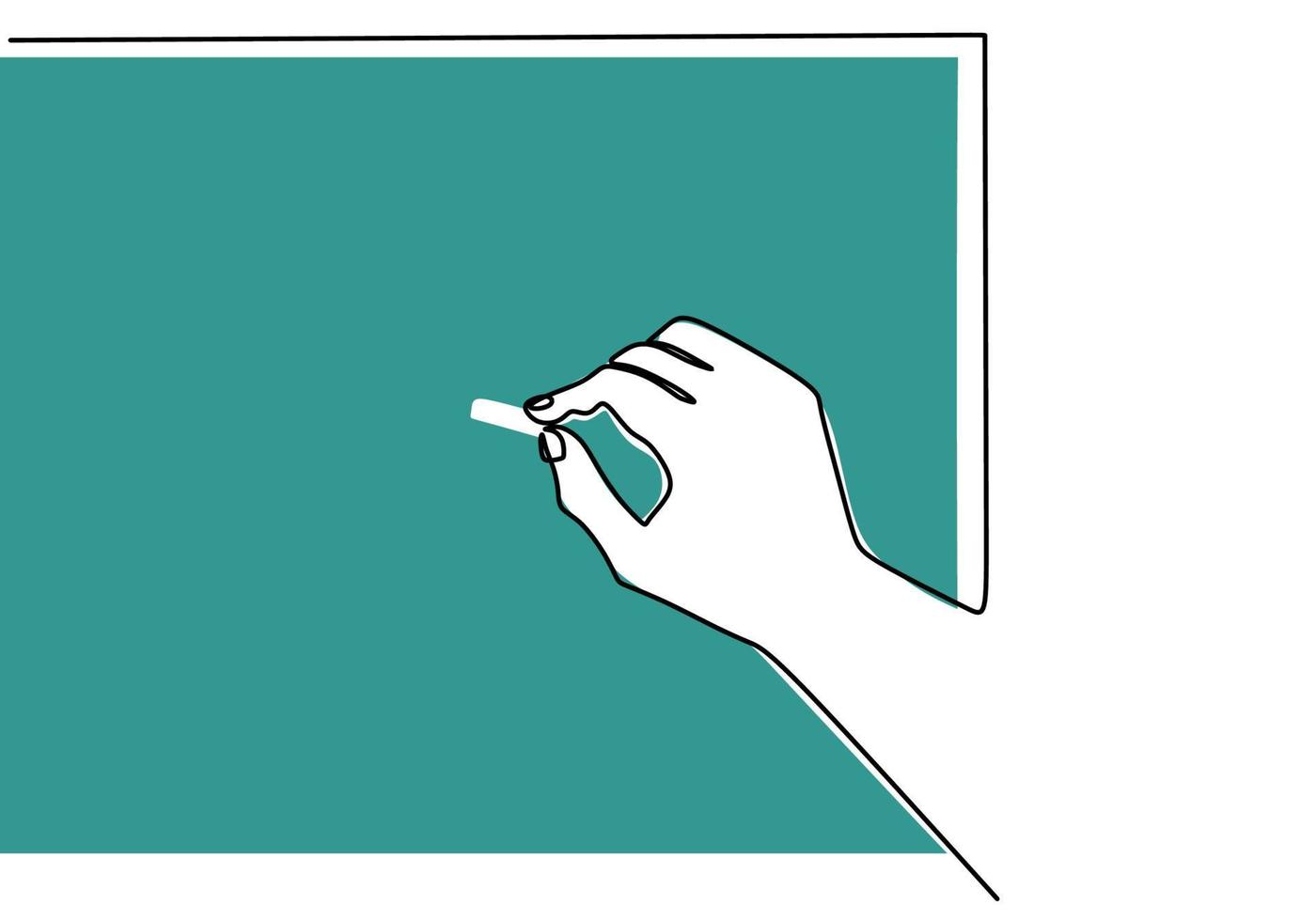 One continuous single line hand drawing of hand writing on board ... One continuous single line hand drawing of hand writing on board ...