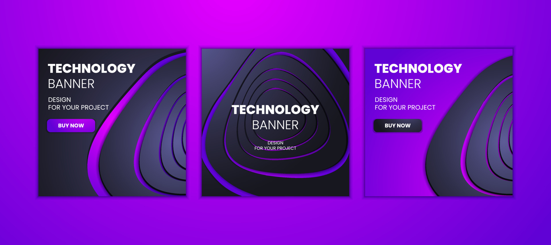 Modern technology banners collection in geometry style. Futuristic hi ...