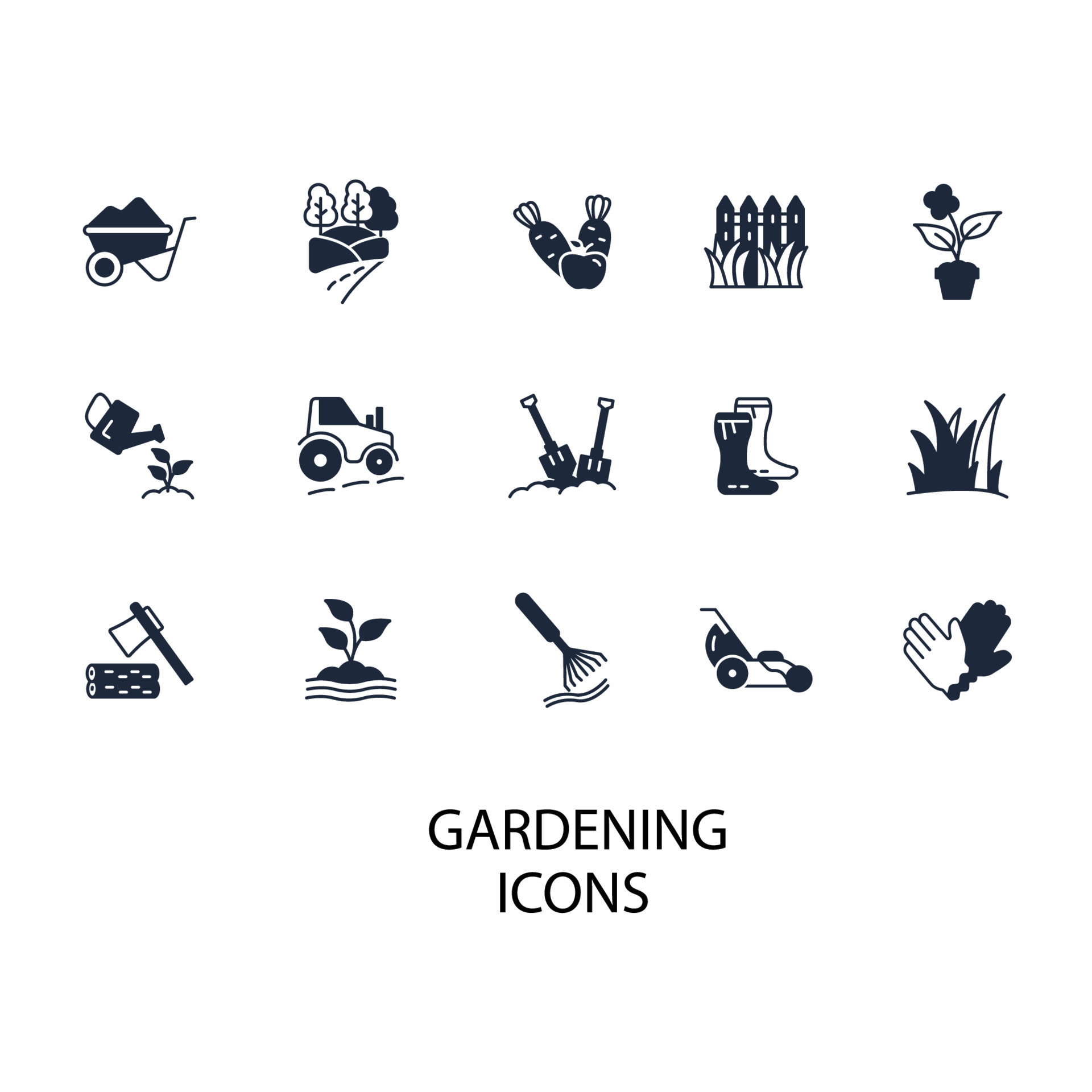 gardening icons set . gardening pack symbol vector elements for ...