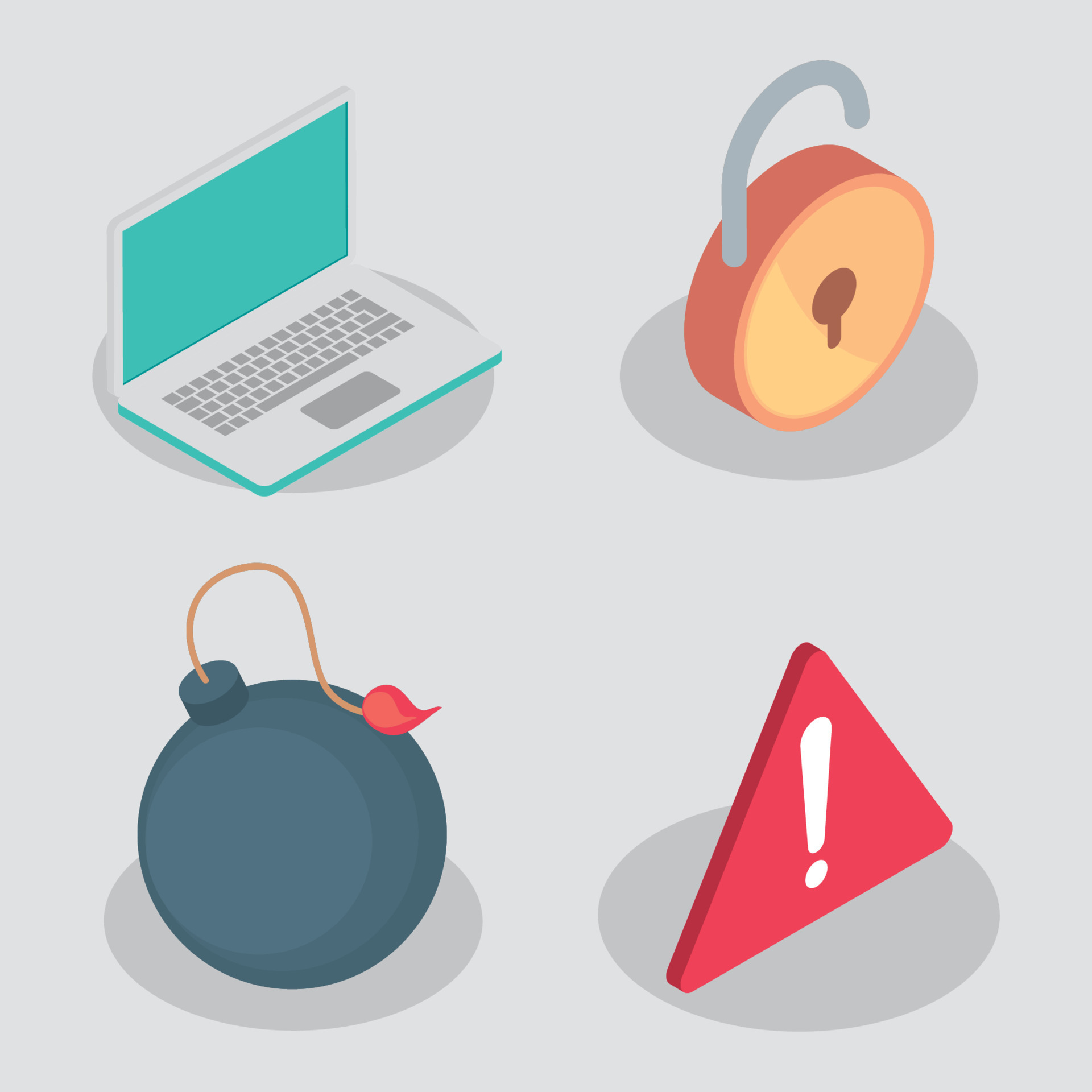 Set Of Isometric Cyber Fraud 10824106 Vector Art At Vecteezy