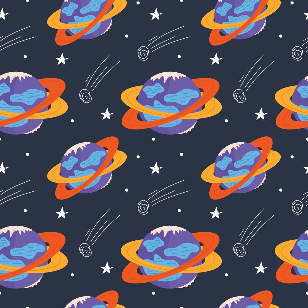 Seamless space pattern. Vector illustration hand drawn 10826556 Vector ...