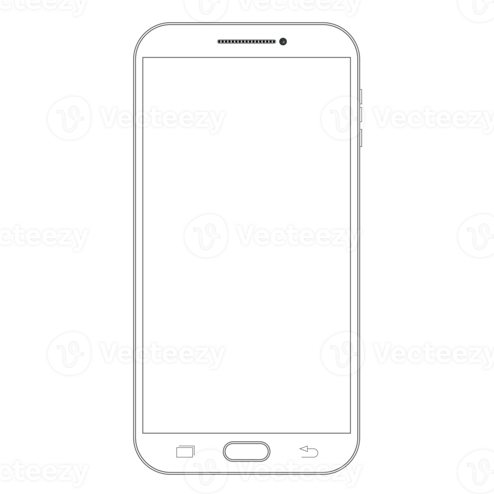 Outline drawing smartphone. Elegant thin line style design 10829988 PNG