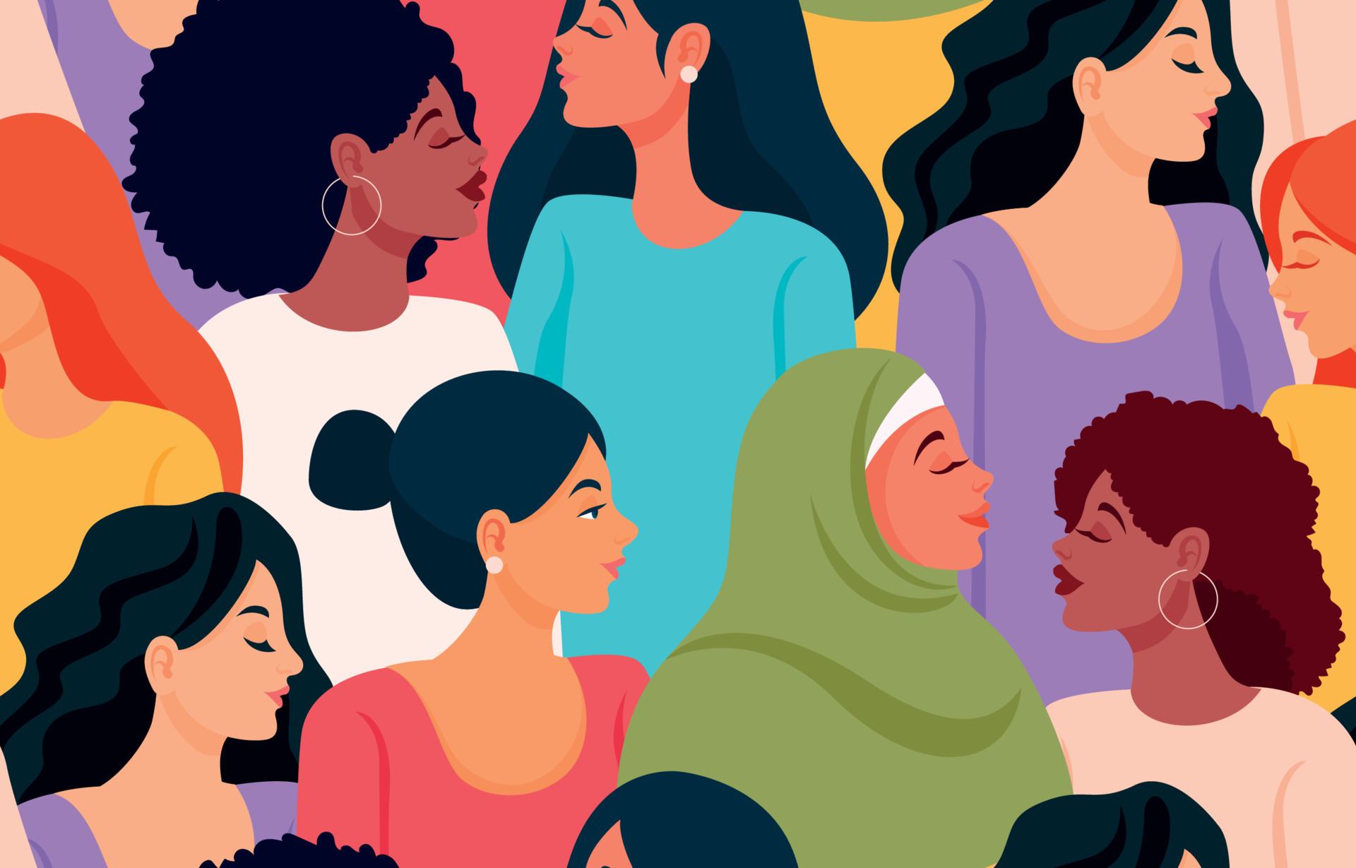 Multiracial Woman Seamless Background 10832256 Vector Art at Vecteezy Multiracial Woman Seamless Background 10832256 Vector Art at Vecteezy