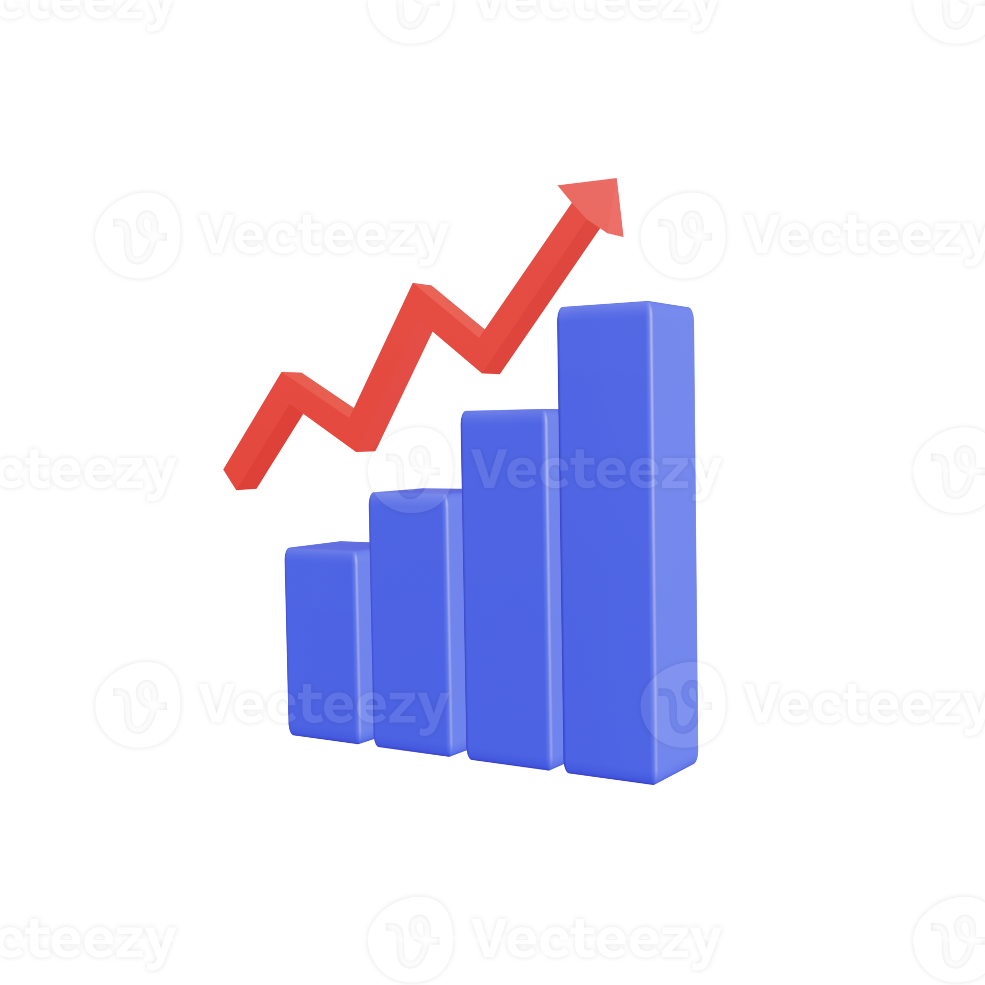 Growing Bar Graph With A Rising Arrow 10833507 Png
