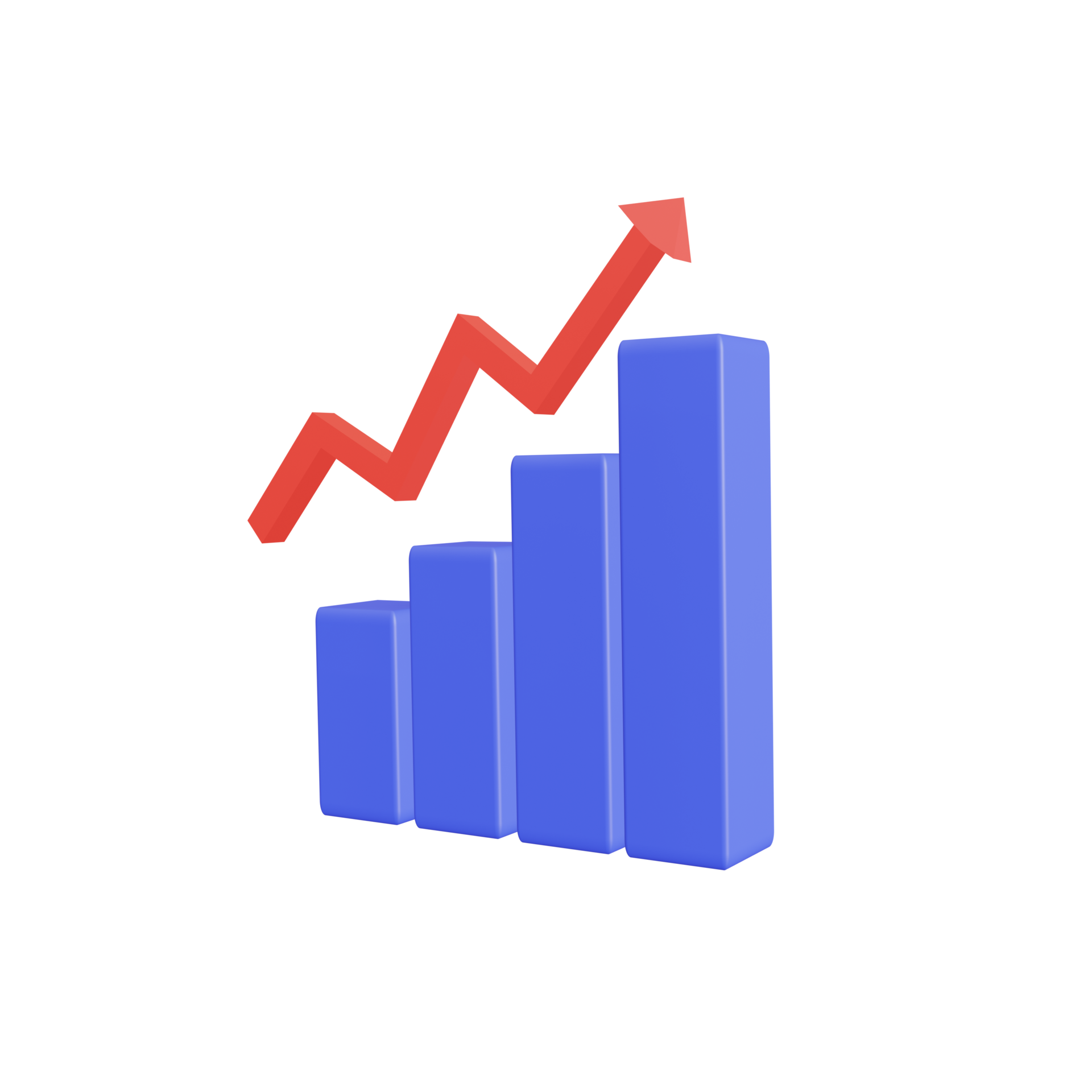 Growing bar graph with a rising arrow. 10833507 PNG Growing bar graph with a rising arrow. 10833507 PNG