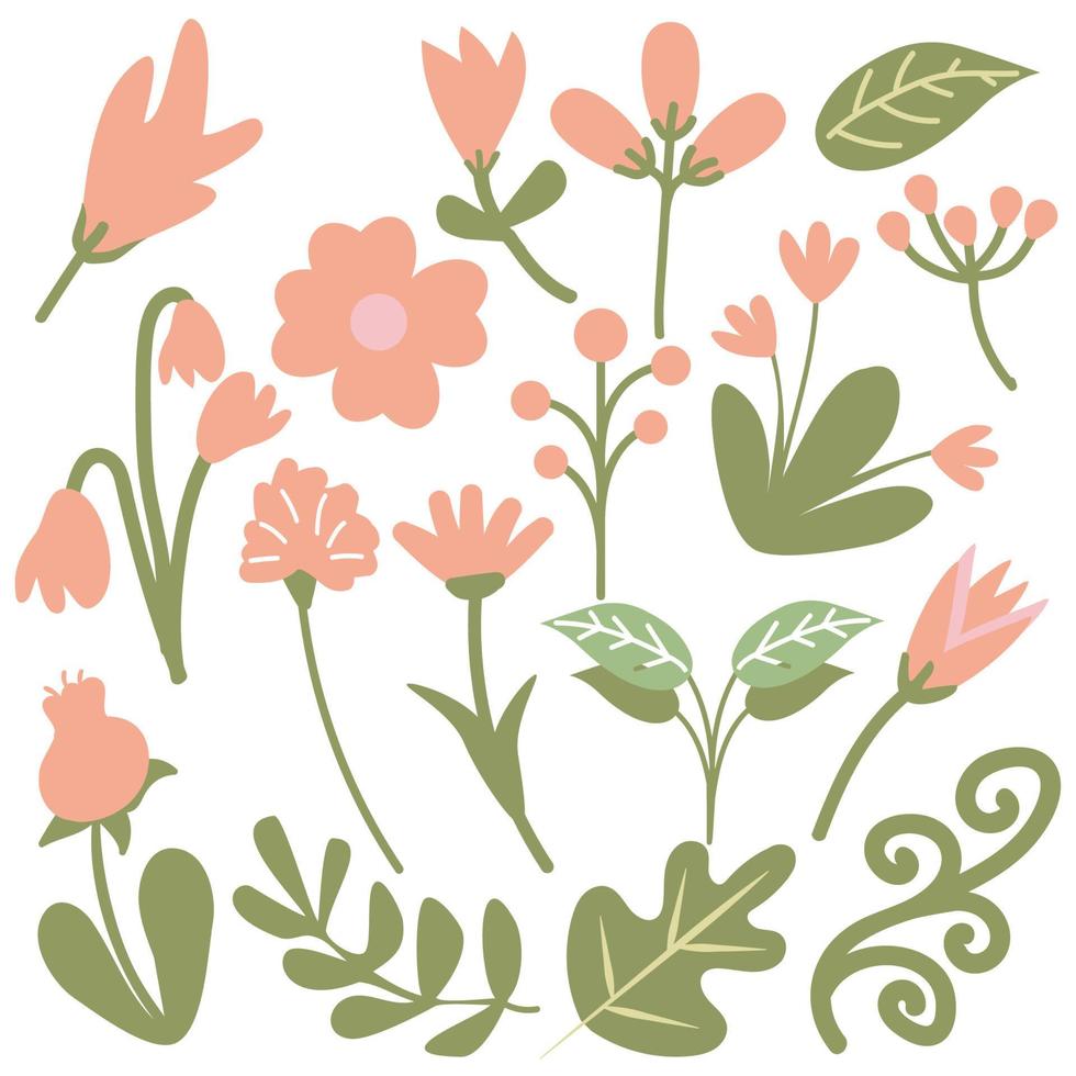 Spring Flower Vector Elements design set 10835552 Vector Art at Vecteezy