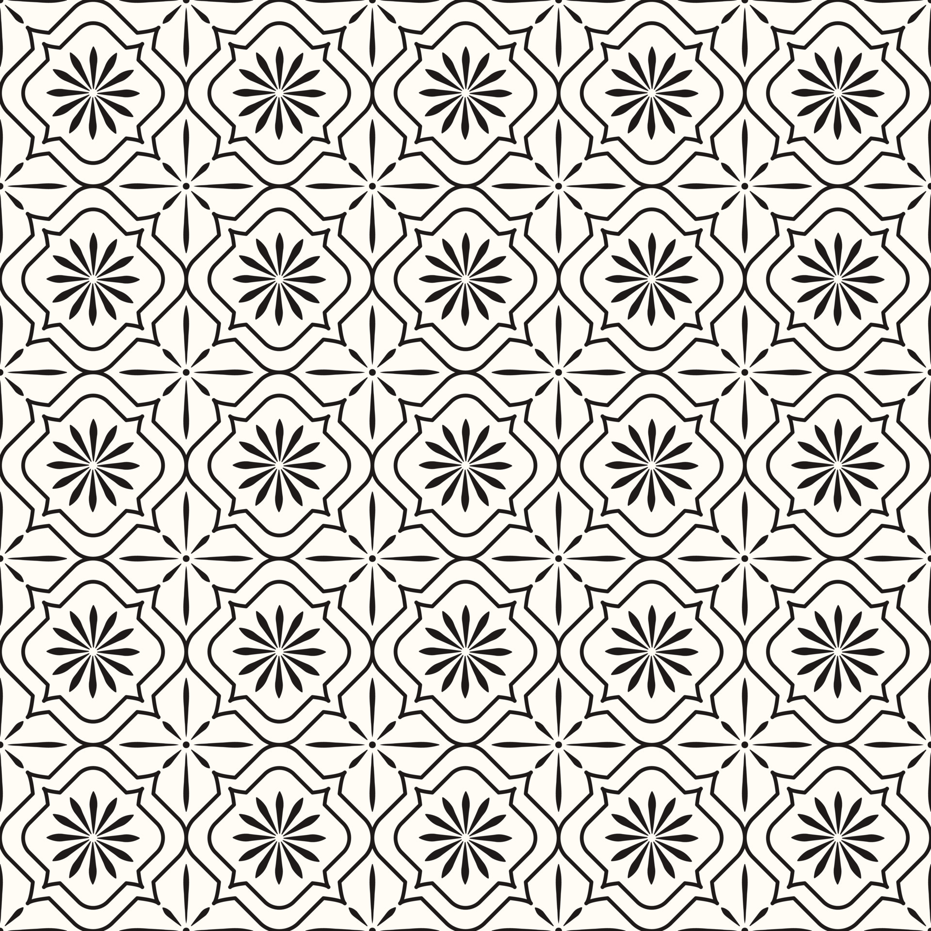 Vector Geometric Abstract Seamless Monochrome Pattern Texture Repeating