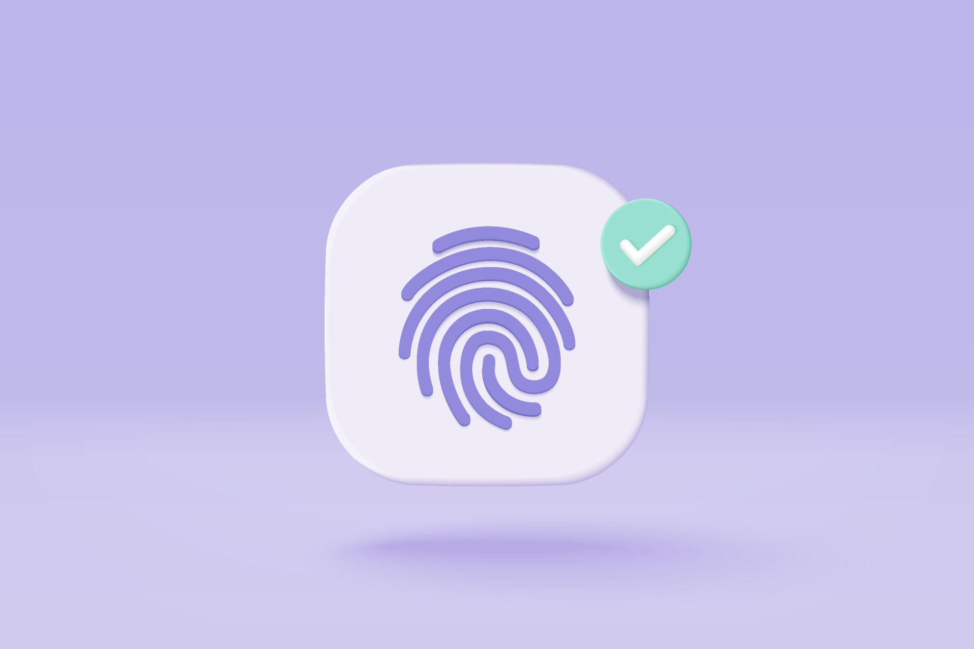 3d Fingerprint Cyber Secure Icon Digital Security Authentication Concept Finger Scan For