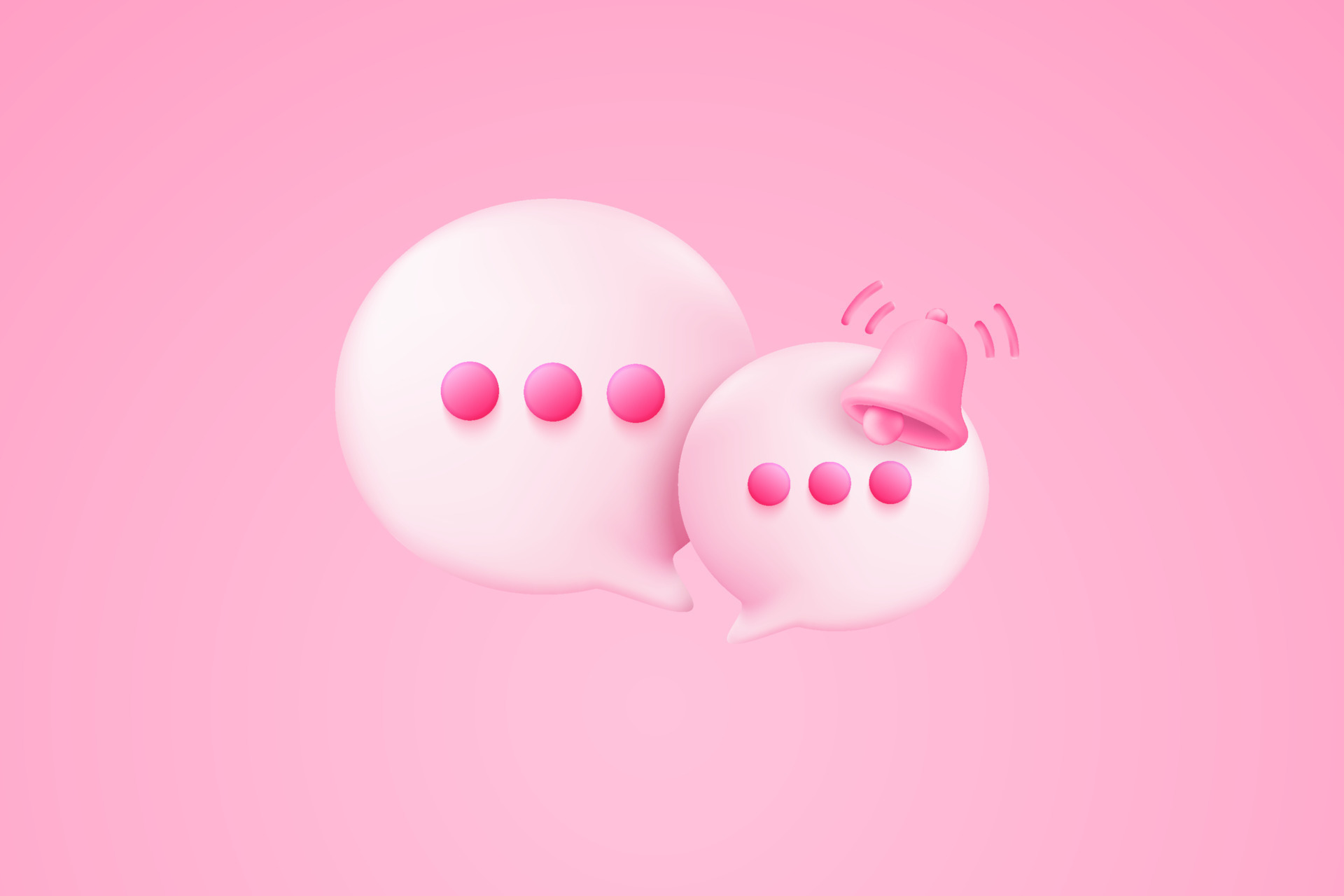 3d Minimal Notification Bell Icon With Color Objects Floating Around On