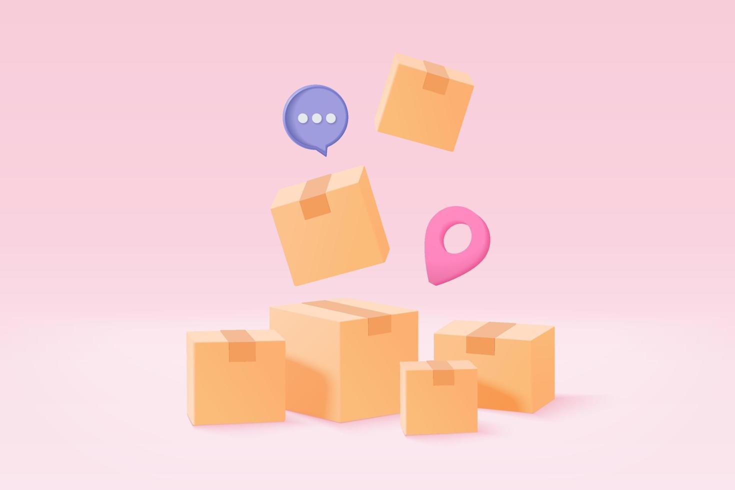 3D Online Deliver Service Delivery Tracking Location Pin Location 3d-online-deliver-service-delivery-tracking-location-pin-location
