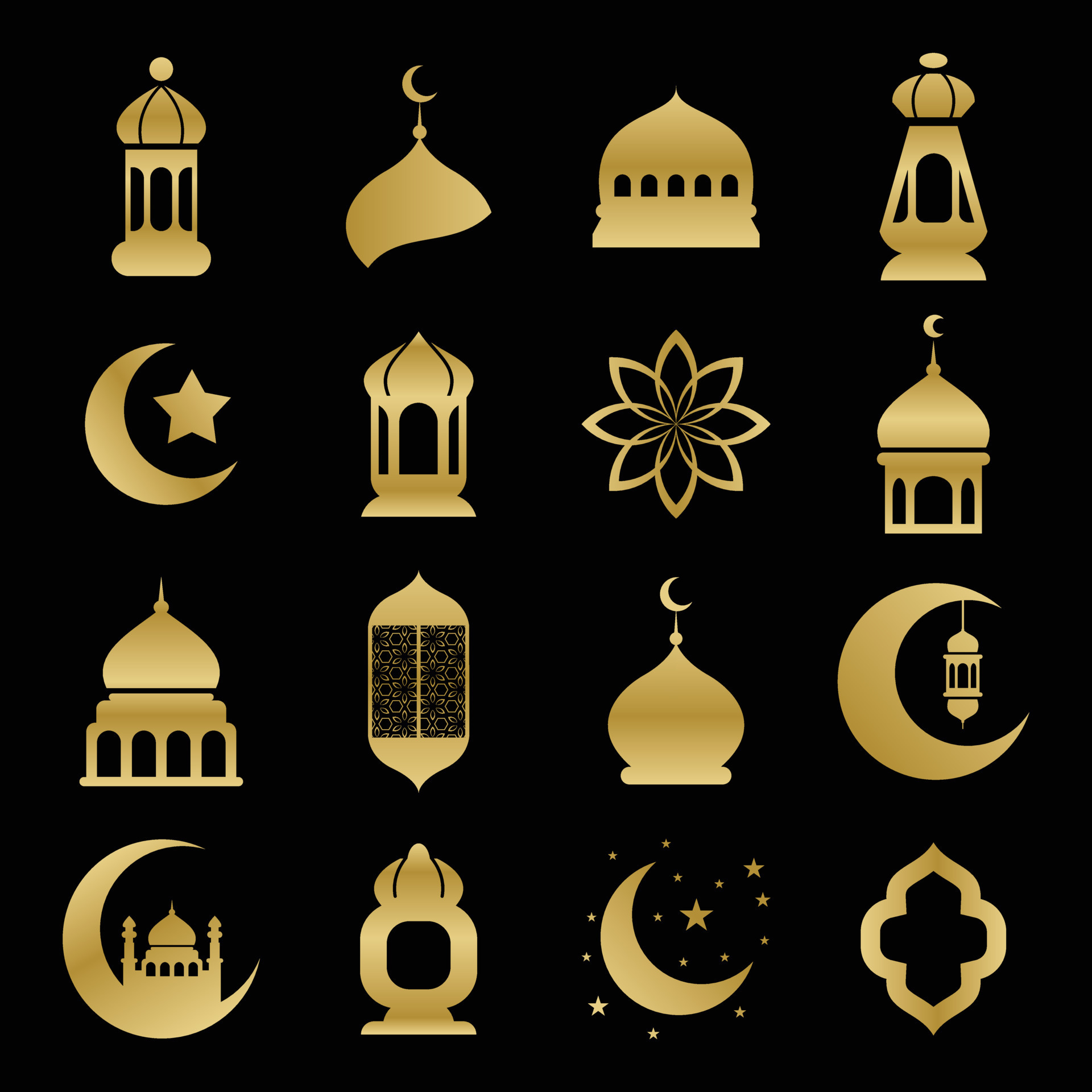 Mosque elements bundle vector 10839310 Vector Art at Vecteezy