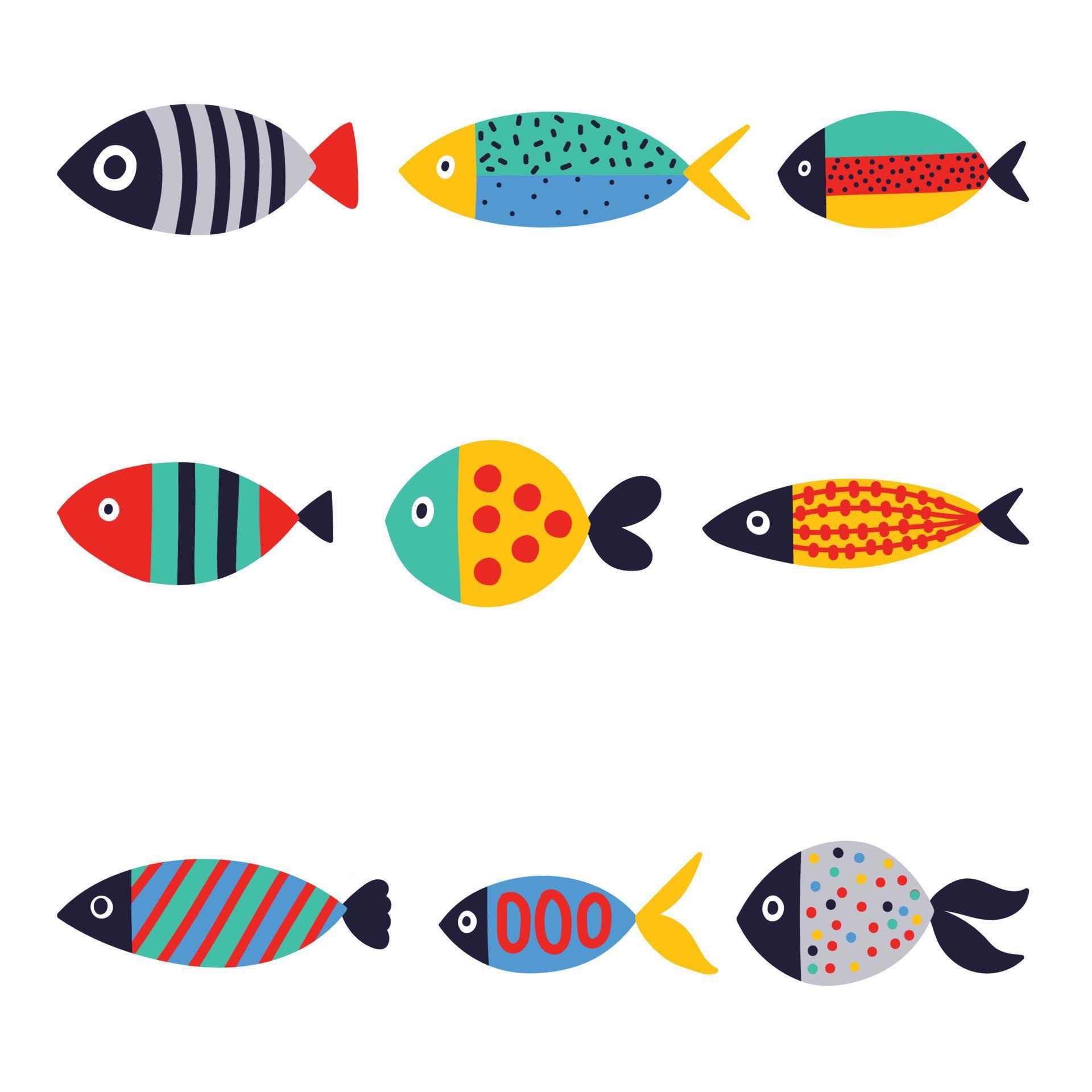 Cute fish. Kids illustration. Vector set. 10840813 Vector Art at Vecteezy