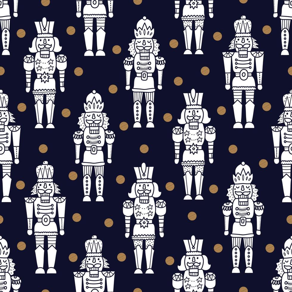 Christmas vector seamless Nutcracker pattern. Seamless pattern can be ...