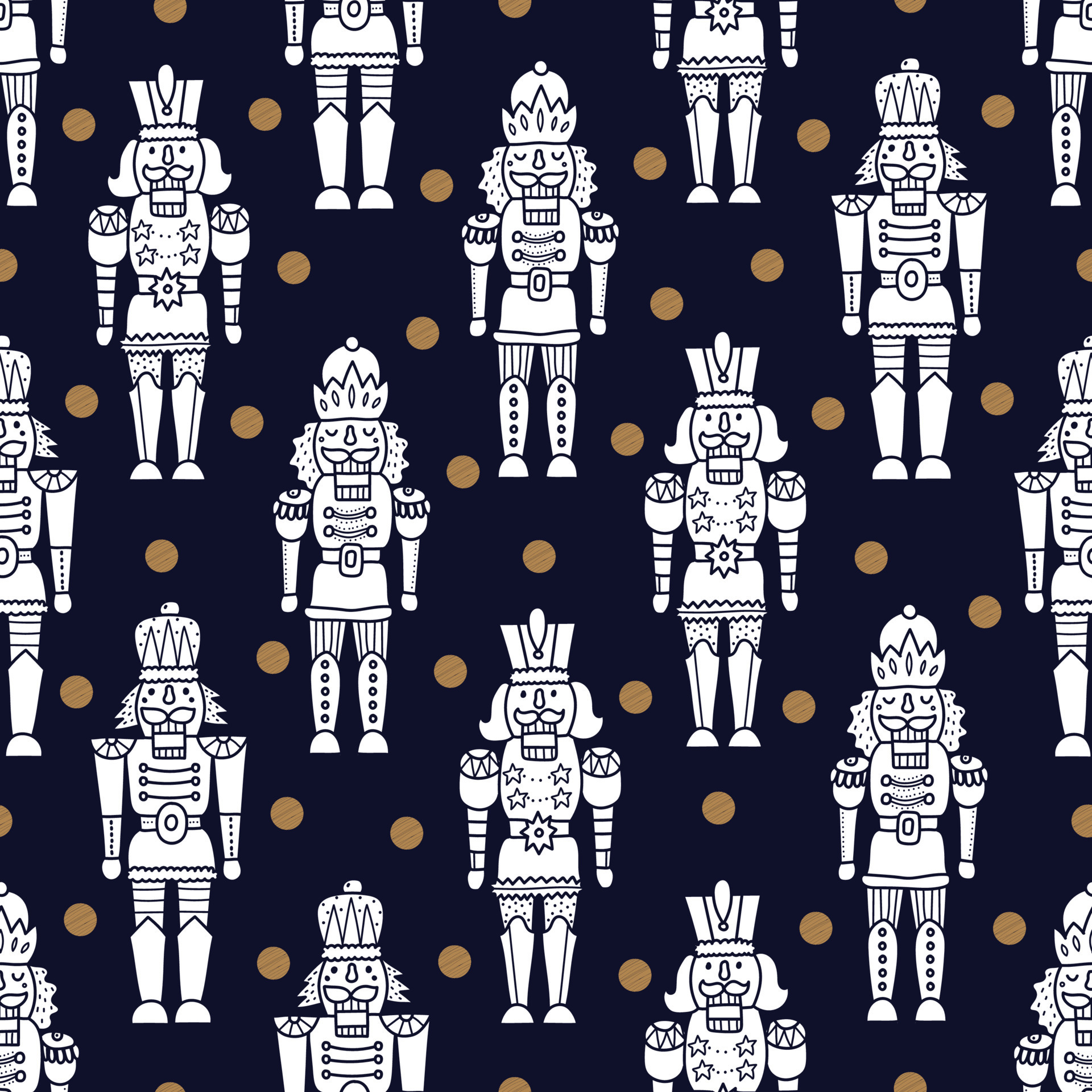 Christmas Vector Seamless Nutcracker Pattern Seamless Pattern Can Be