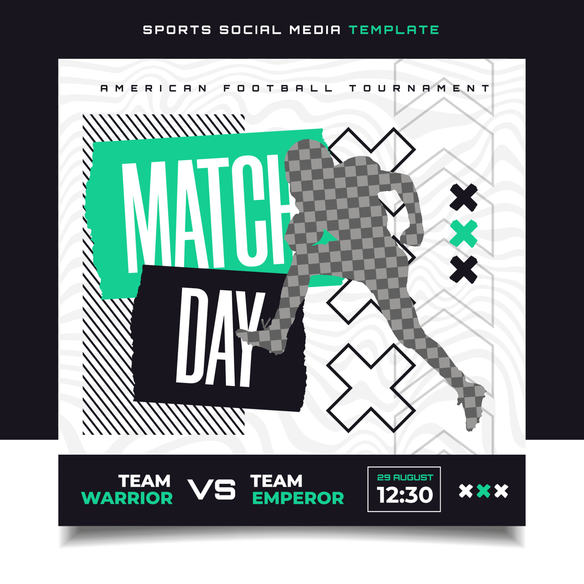 American Football sports match day banner flyer for social media post 10841433 Vector Art at ...