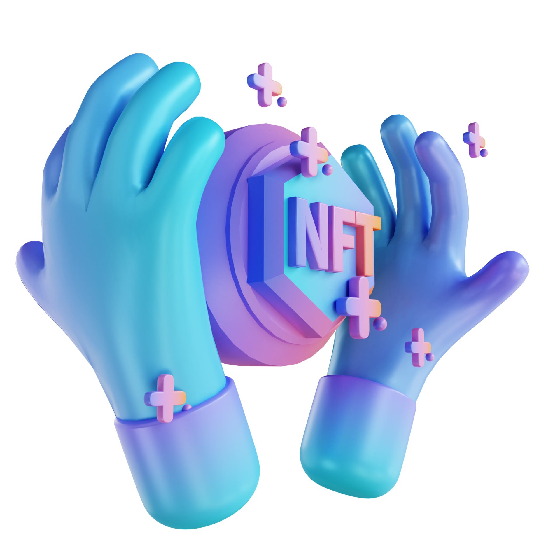 Free 3d ilustración nft mano colorido 10842615 PNG with Transparent Background