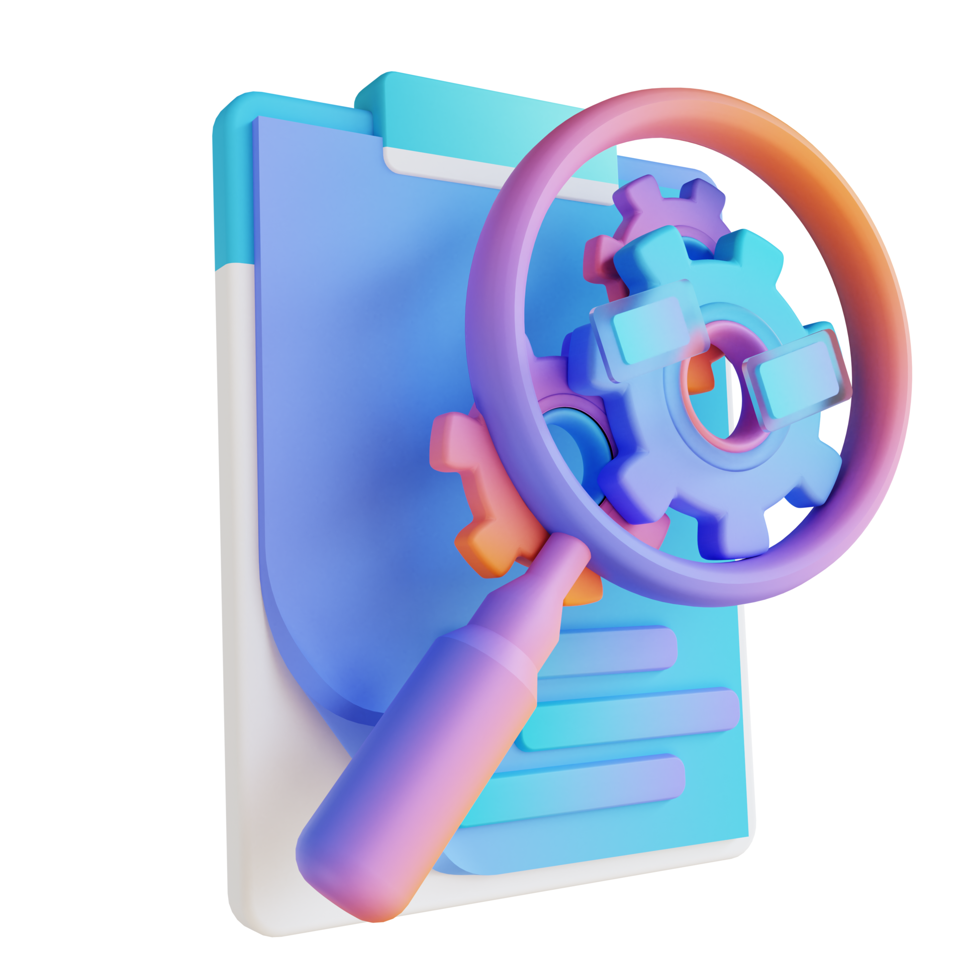 3D illustration search document settings 10842709 PNG