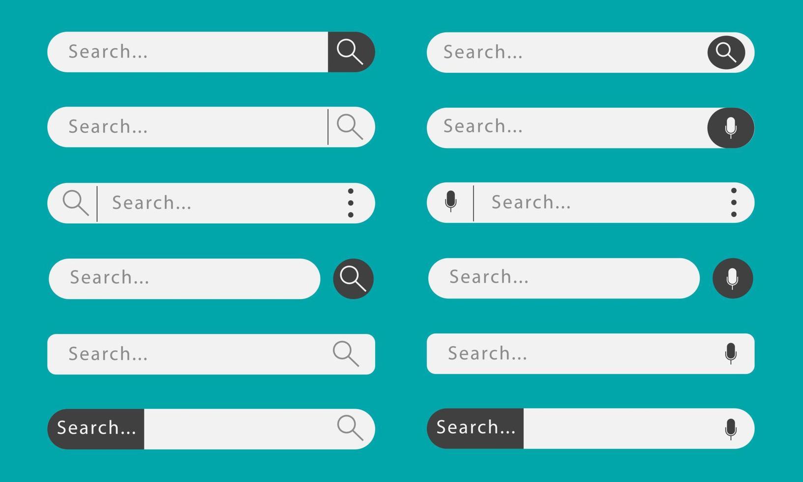 Search bar for ui design. Set of search boxes ui template. Editable ...