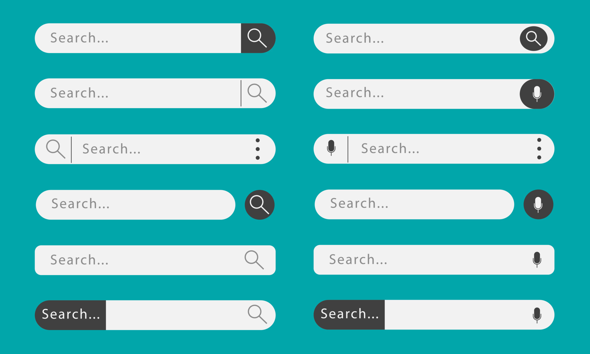 Search Bar For Ui Design Set Of Search Boxes Ui Template Editable Stroke Vector Illustration
