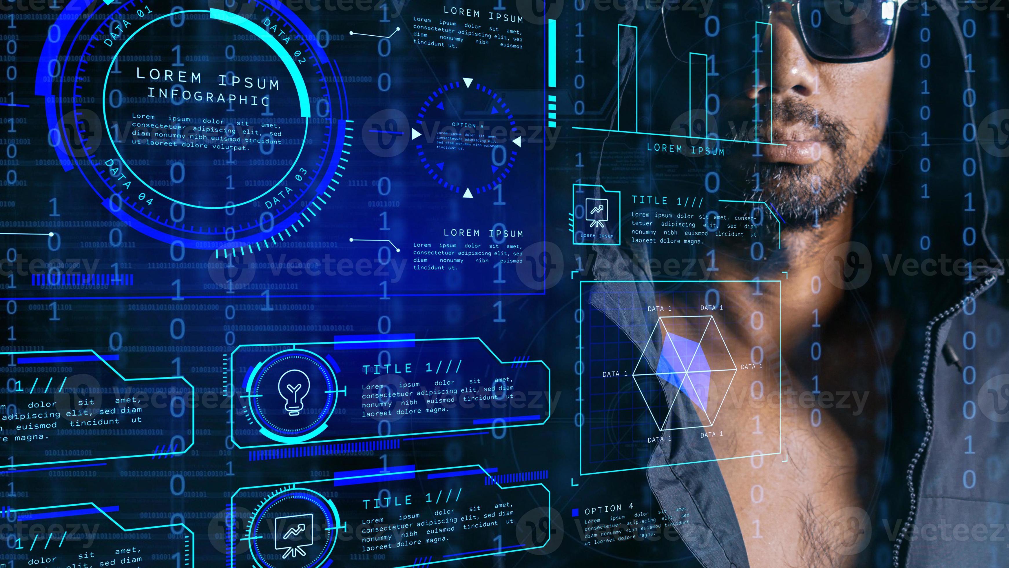 Concept of hackers and cyberpunk or identity theft of computer networks ...