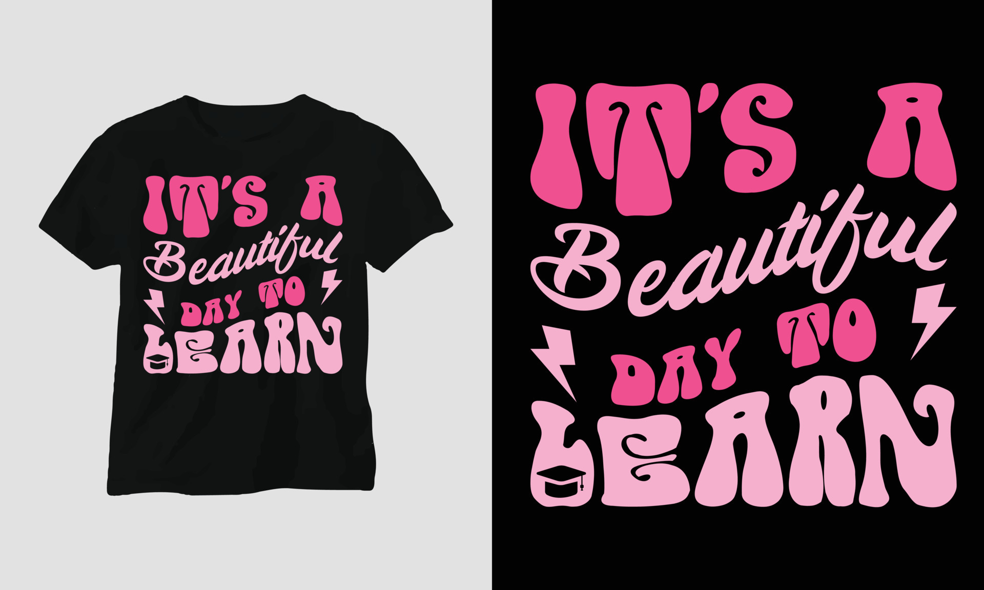 Wavy Retro Groovy T Shirt Design Its A Beautiful Day To Learn 10848449