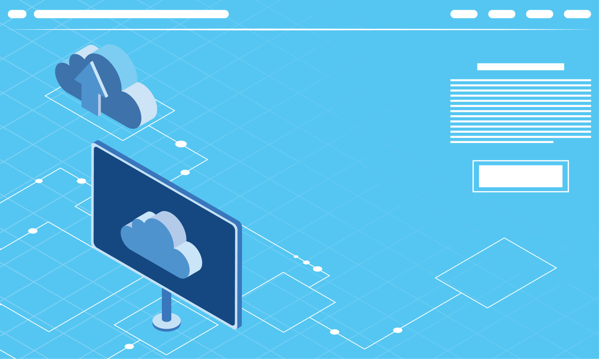 desktop and clouds computing 10849146 Vector Art at Vecteezy