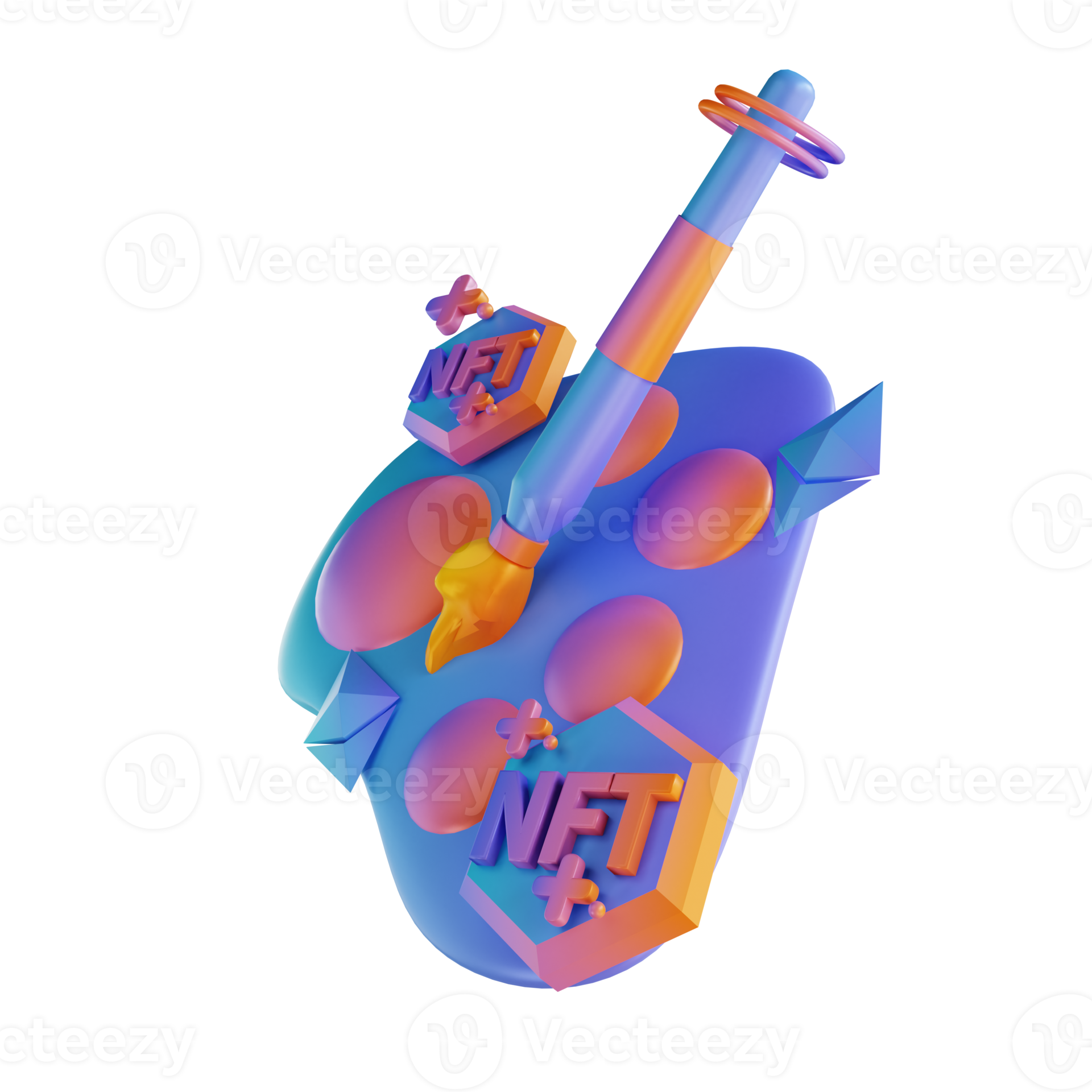 3D illustration NFT color palette 10850506 PNG