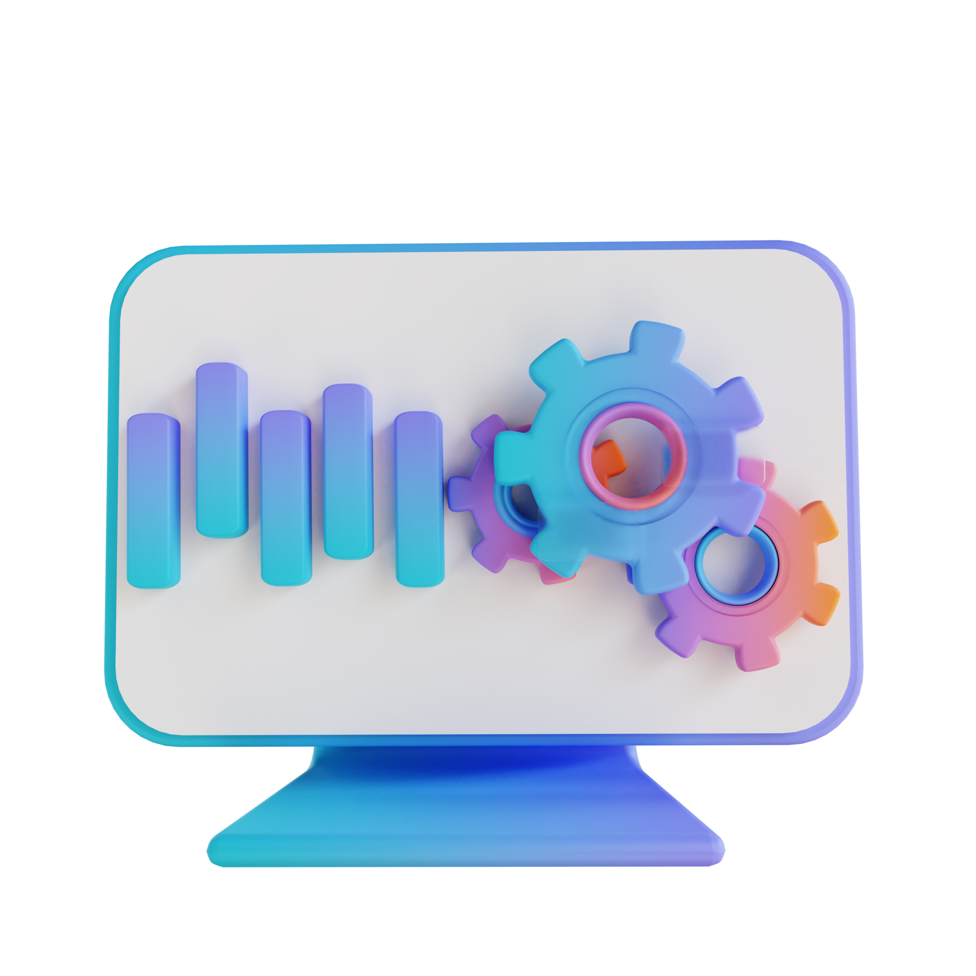 3d Illustration Data Monitoring 10851236 Png