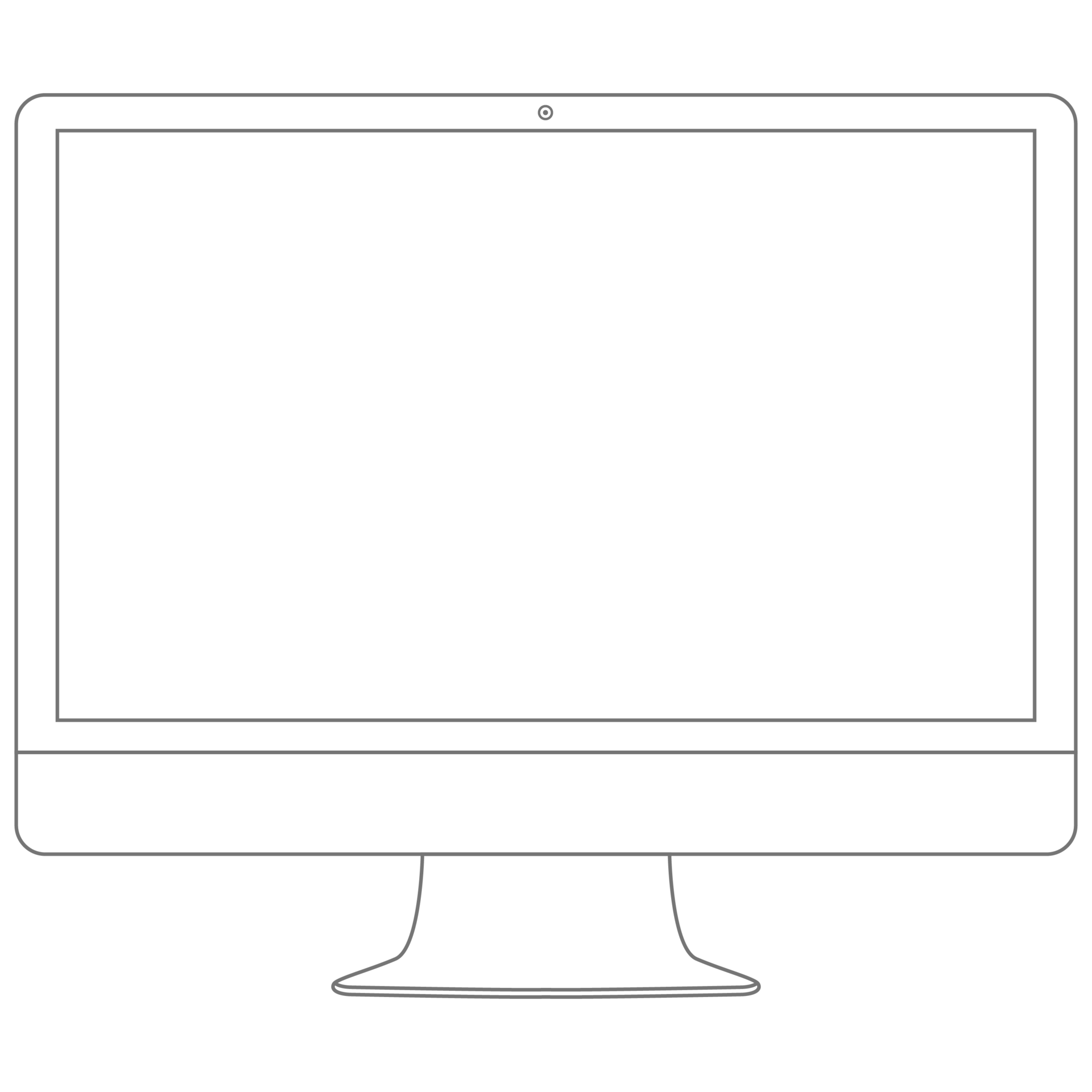 Outline Drawing Pc Monitor Elegant Thin Line Style Design 10851434 Png