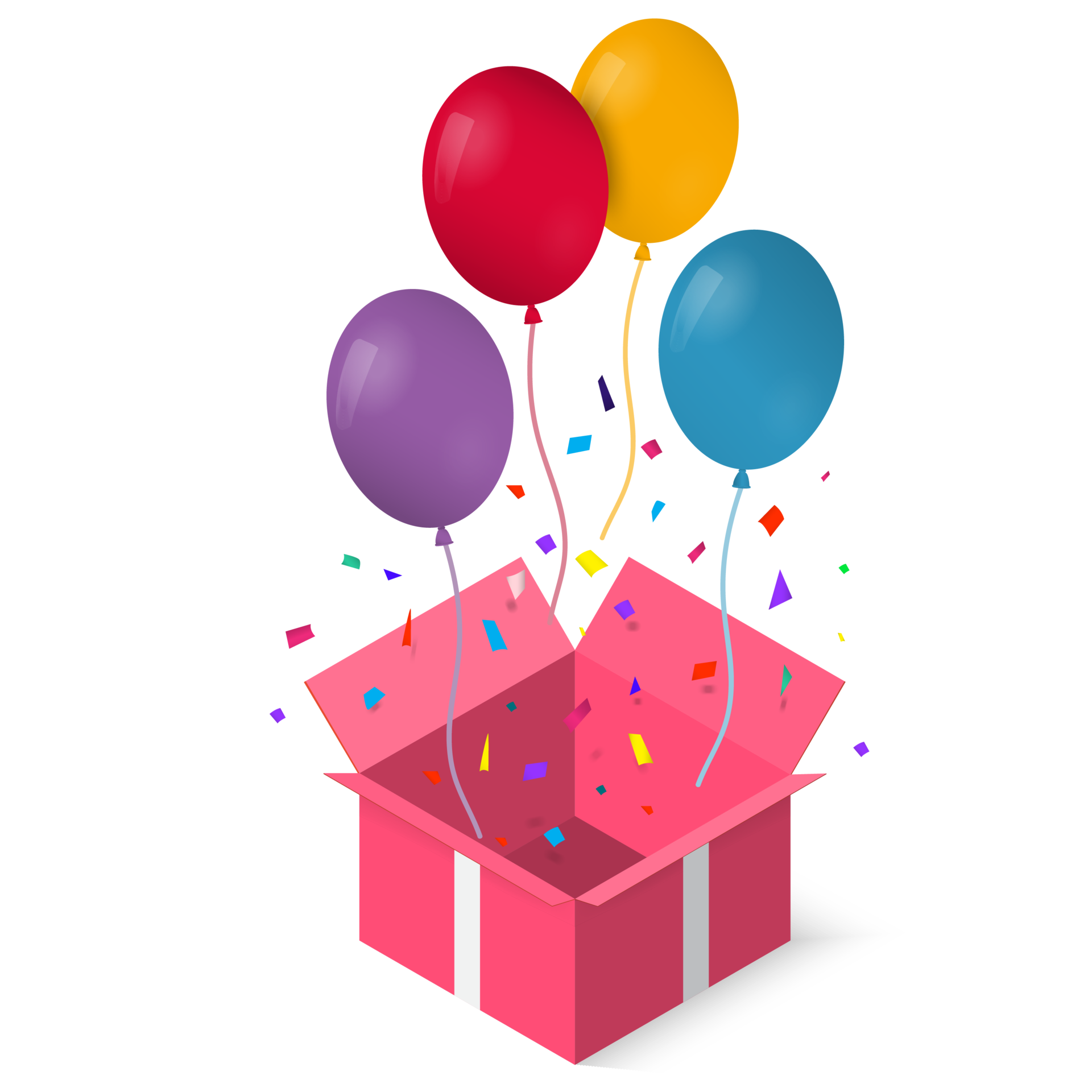 Open gift box with as balloon. 10851442 PNG Open gift box with as balloon. 10851442 PNG