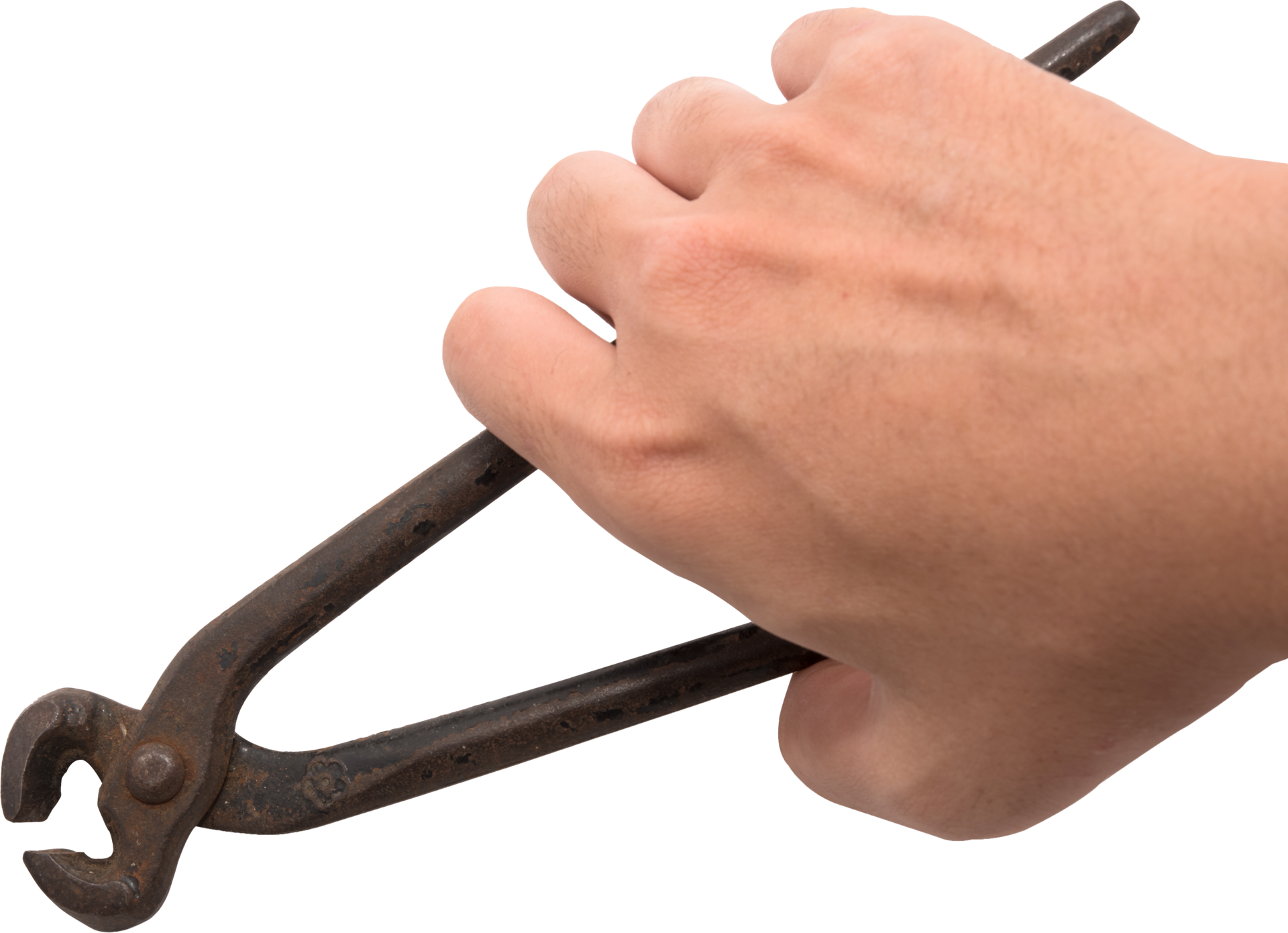 Man Hand Holding A Wire Cutter Isolate 10851460 Png