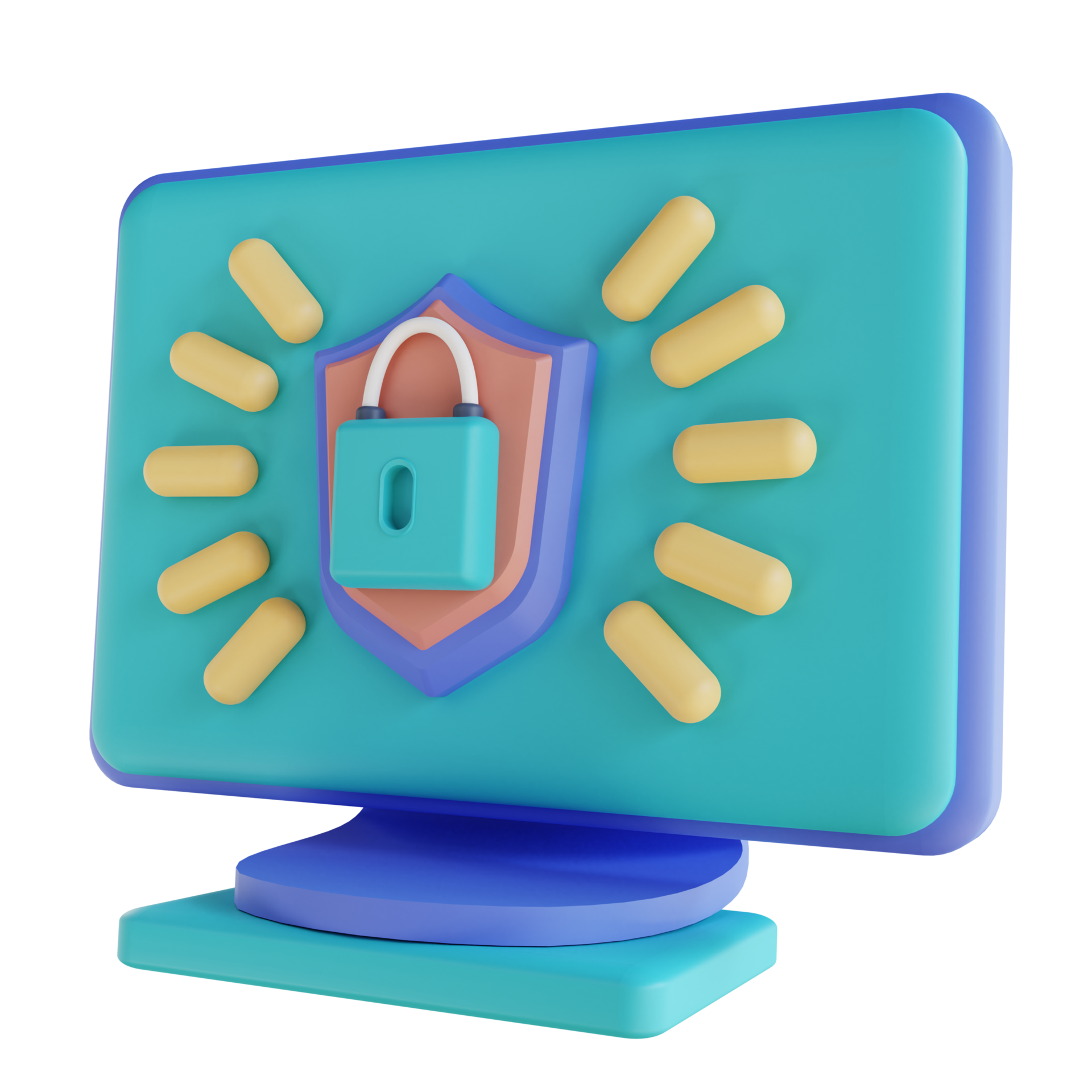 3d Illustration Computer Security 10851599 Png